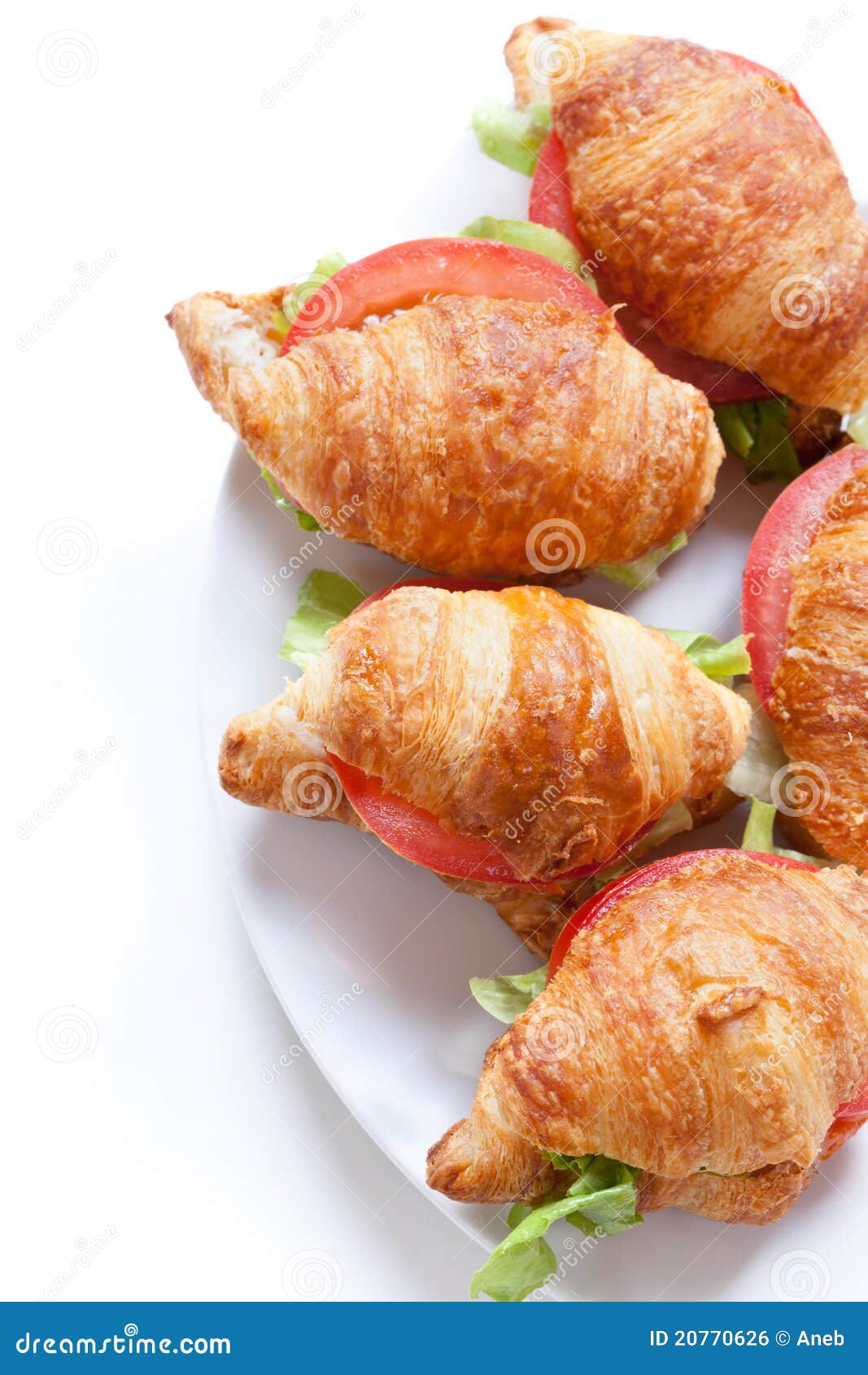 Croissant Stuffed with Vegetable Stock Photo - Image of vegetable ...