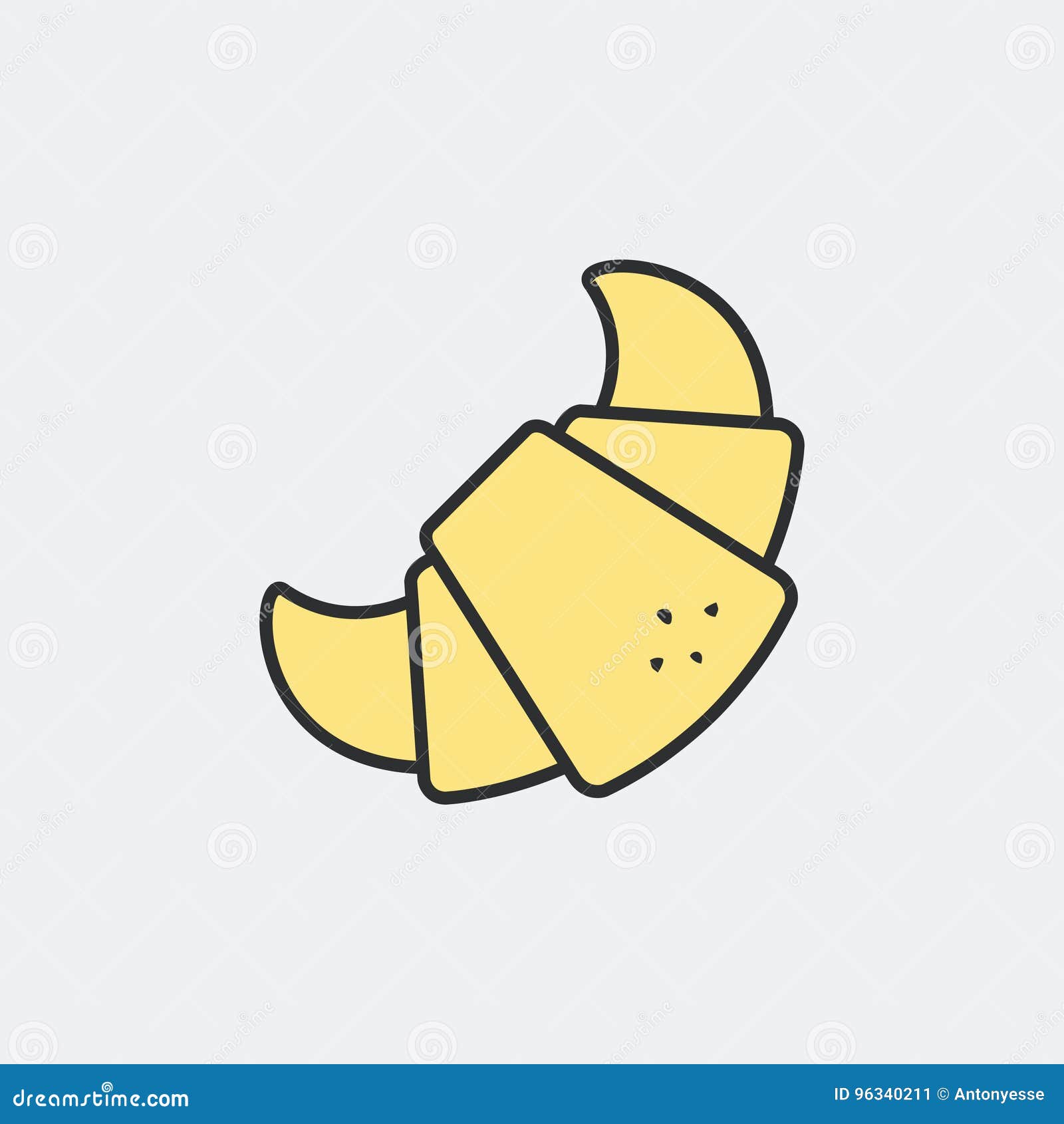 Croissant symbol concept. stock vector. Illustration of cream - 96340211