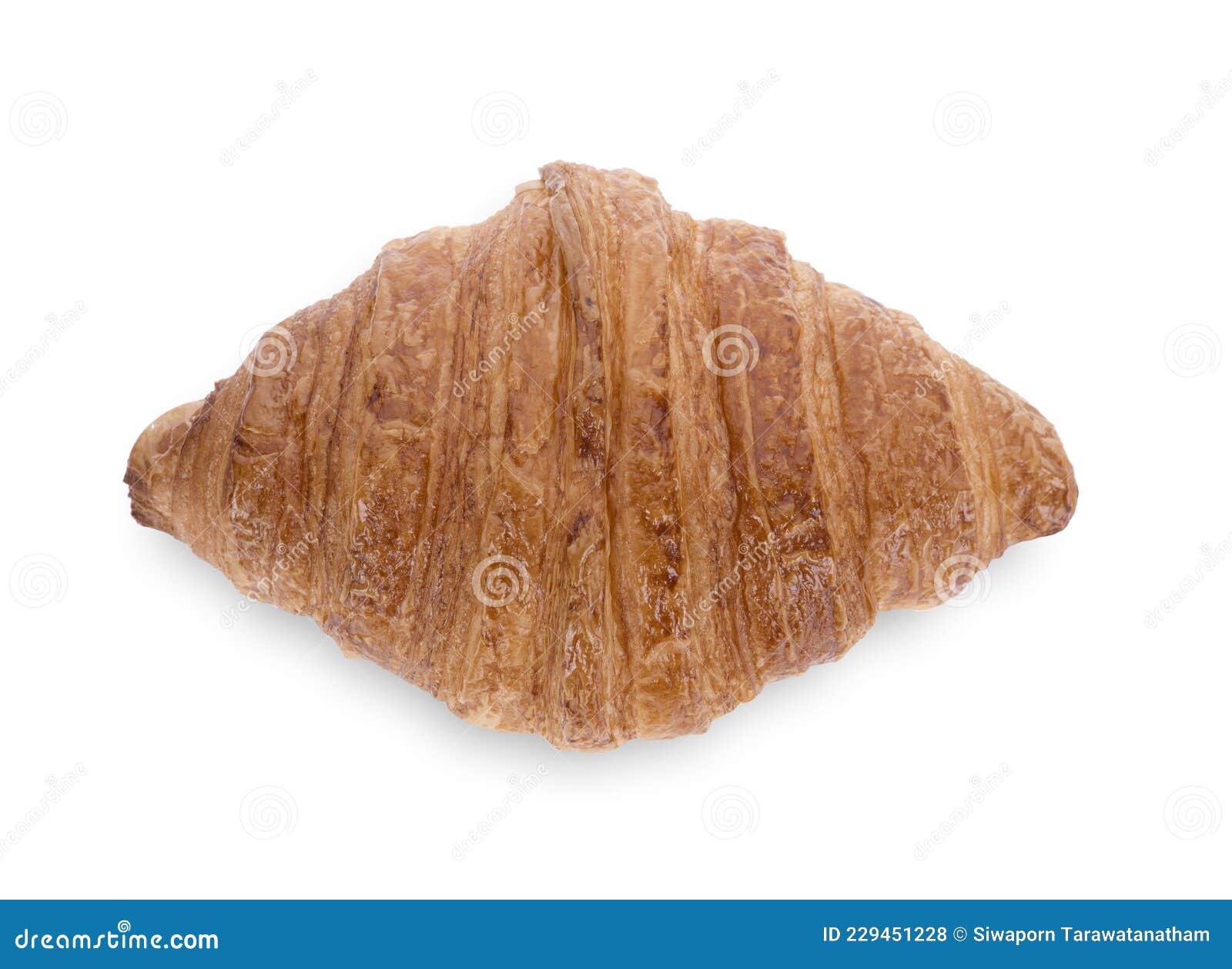 Croissant Top View Isolated on White Background Stock Photo - Image of ...