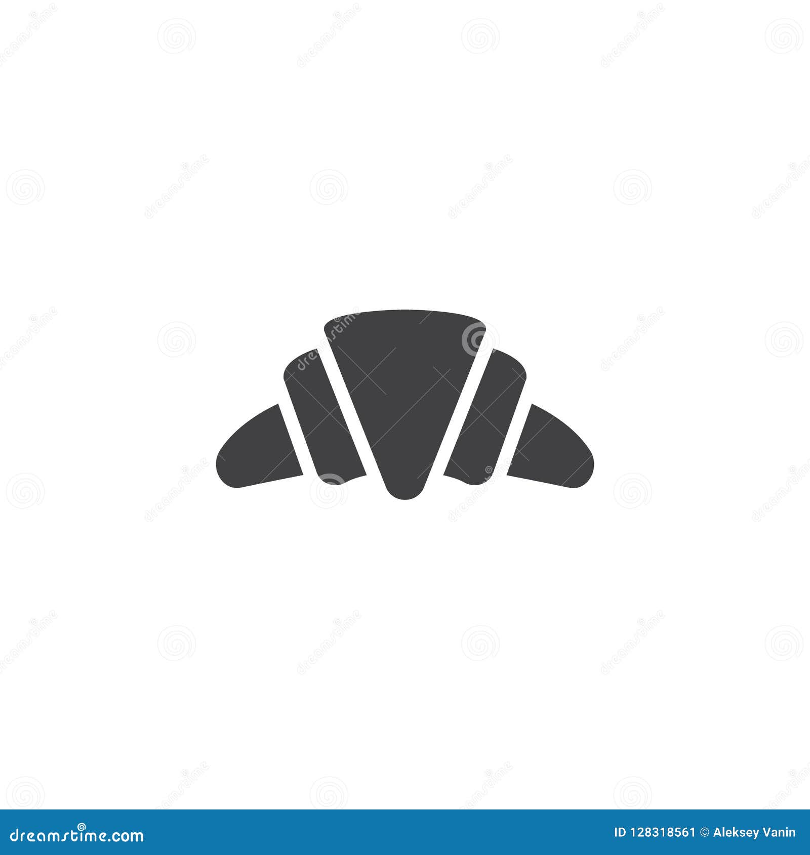 Croissant vector icon stock vector. Illustration of filled - 128318561