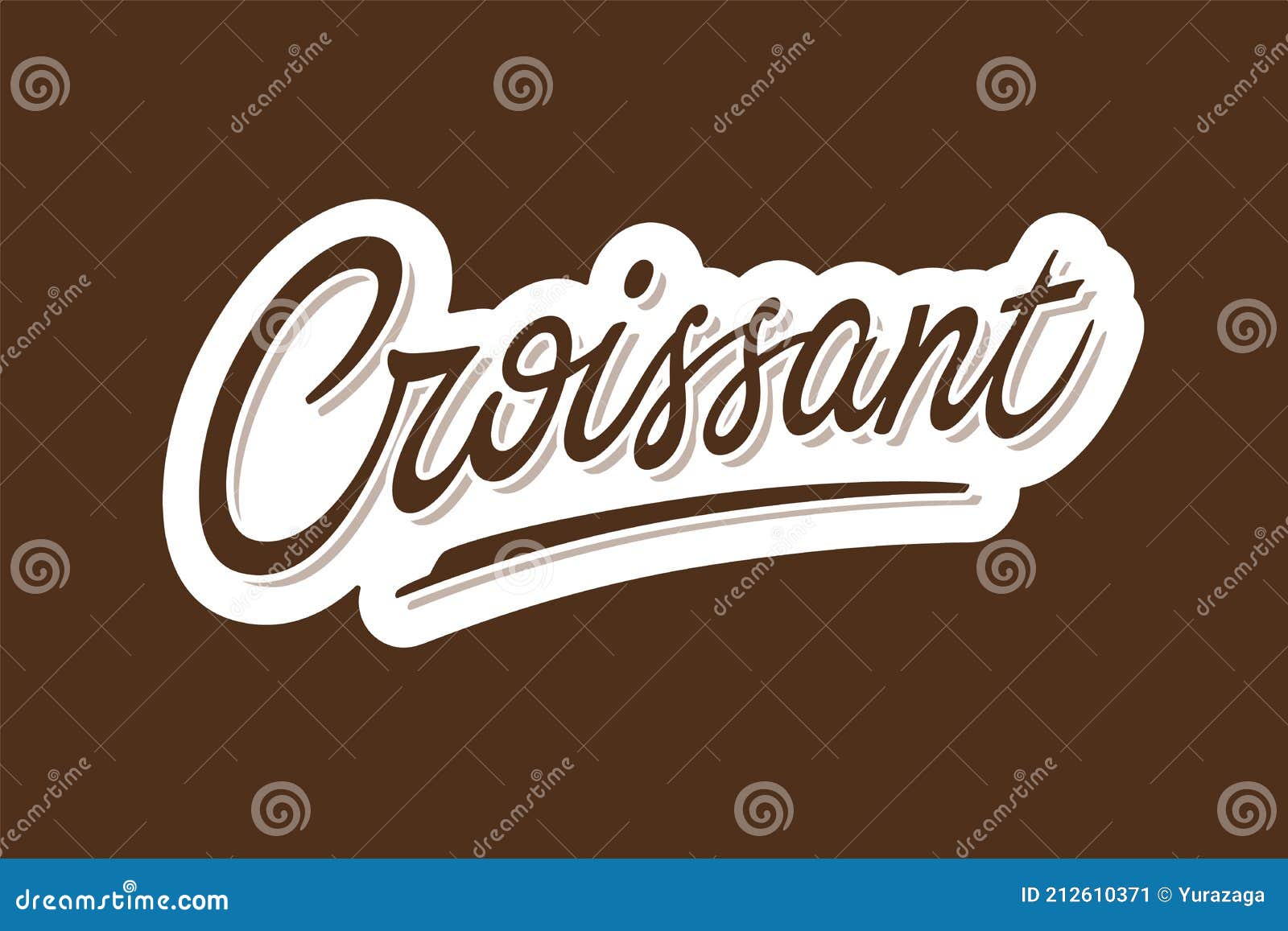Croissant vector lettering stock vector. Illustration of freehand ...
