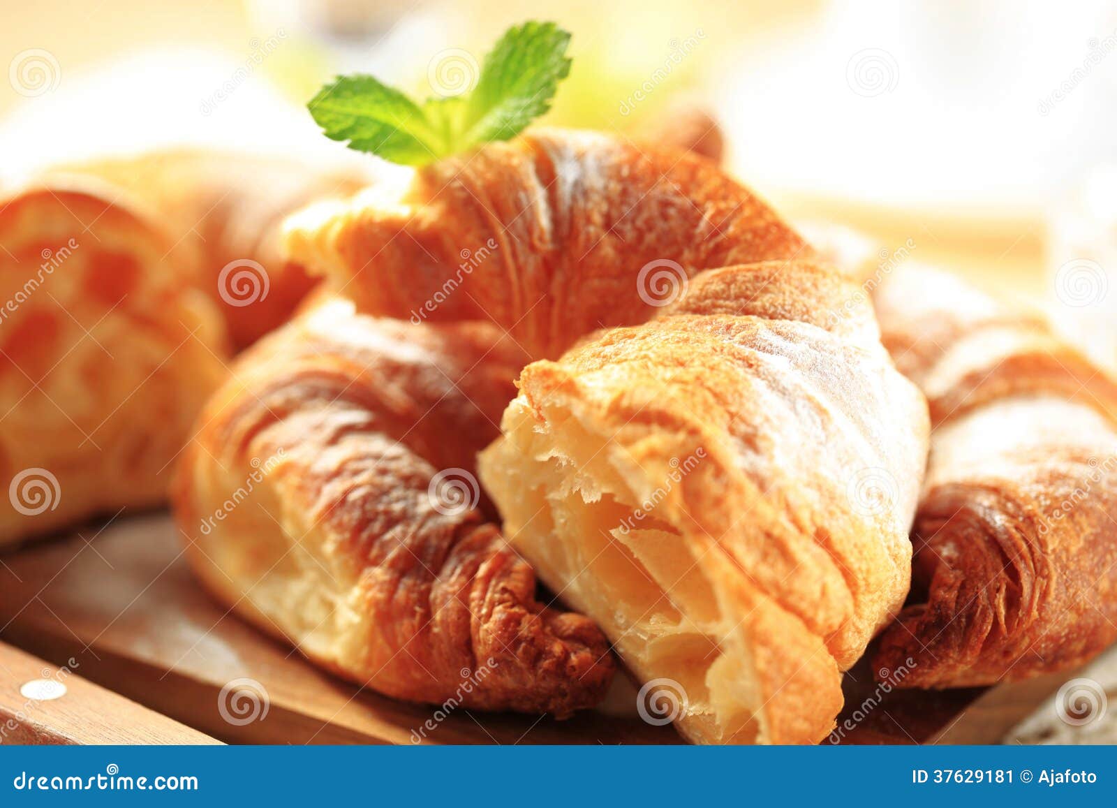 Croissants stock image. Image of puff, croissant, mint - 37629181