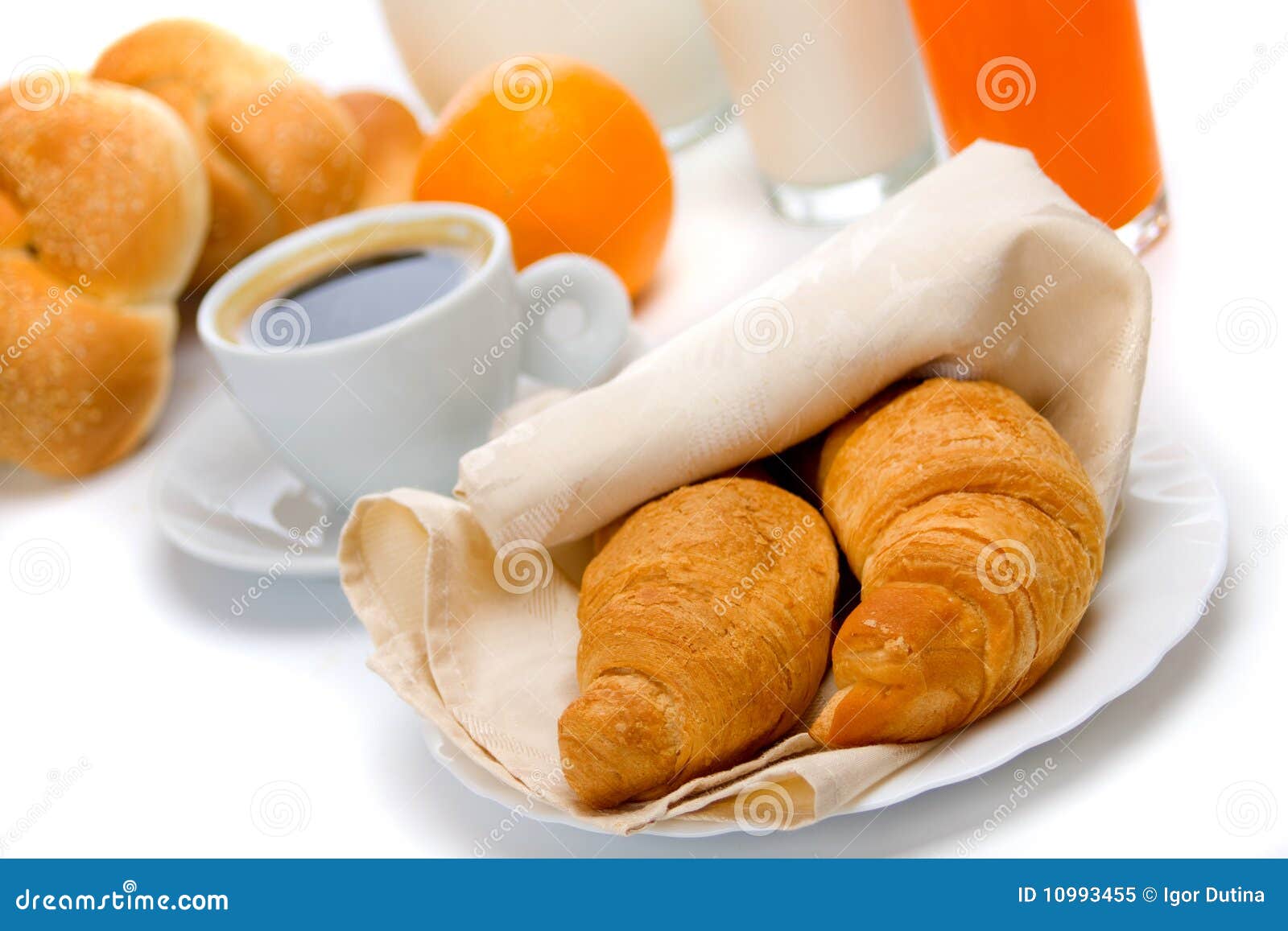 Croissants for breakfast stock image. Image of croissant - 10993455