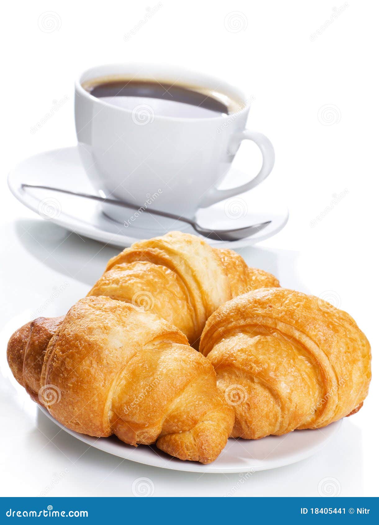 Croissants and coffee stock image. Image of snack, meal - 18405441