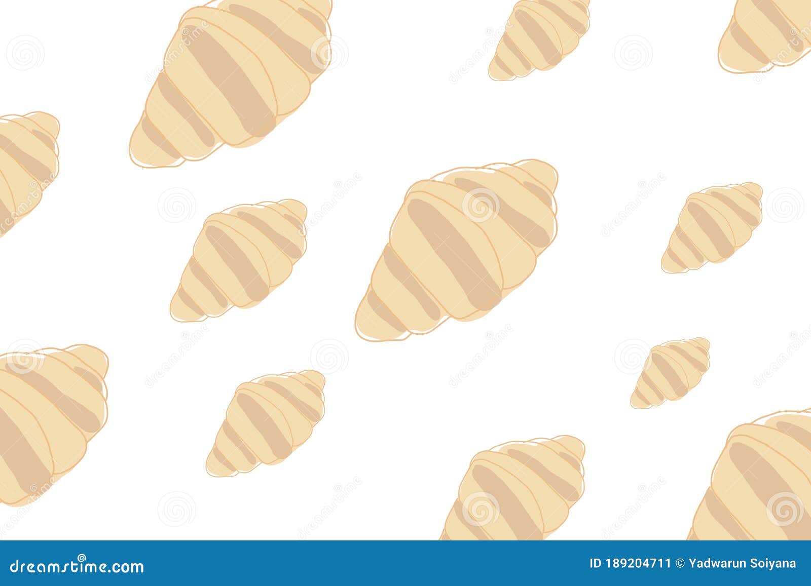 Croissants Drawing Pattern Background Template Stock Illustration ...