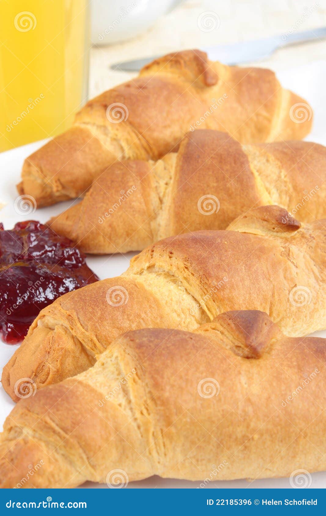 Croissants with jam stock photo. Image of homemade, butter - 22185396