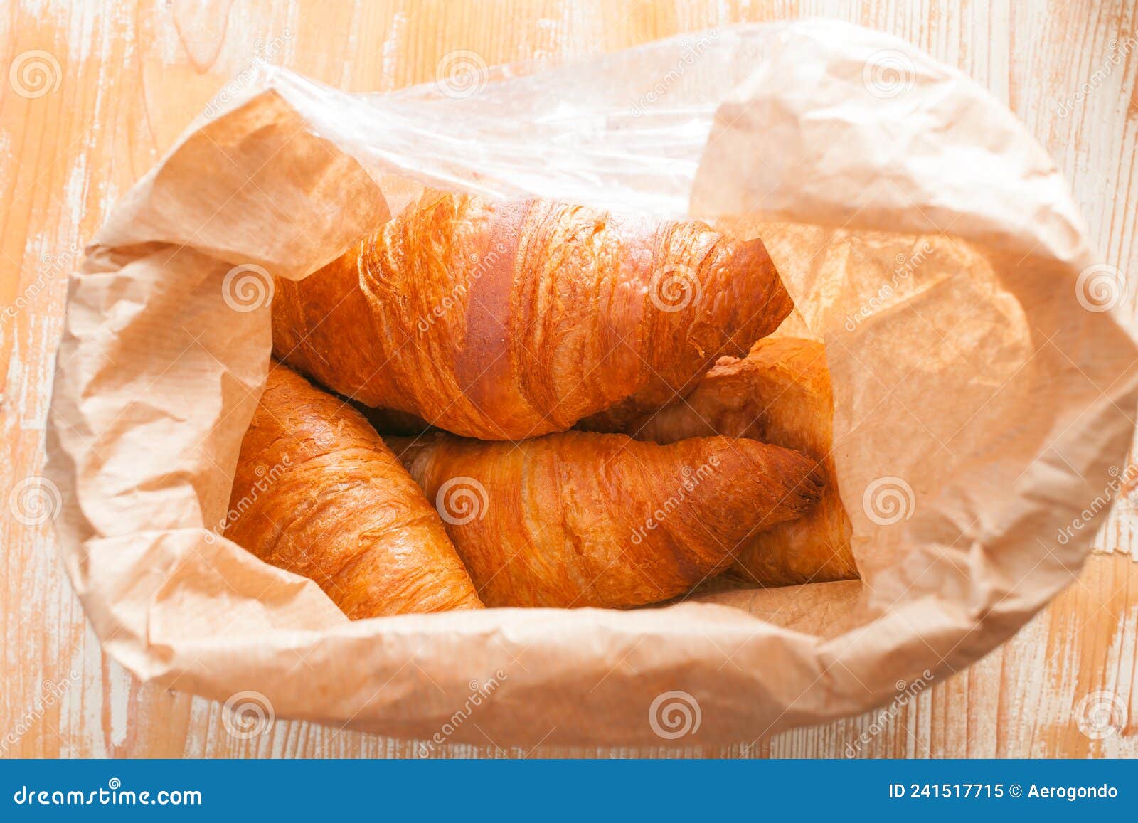 Croissants Packed in Paper Bag Stock Image - Image of organic, eating ...