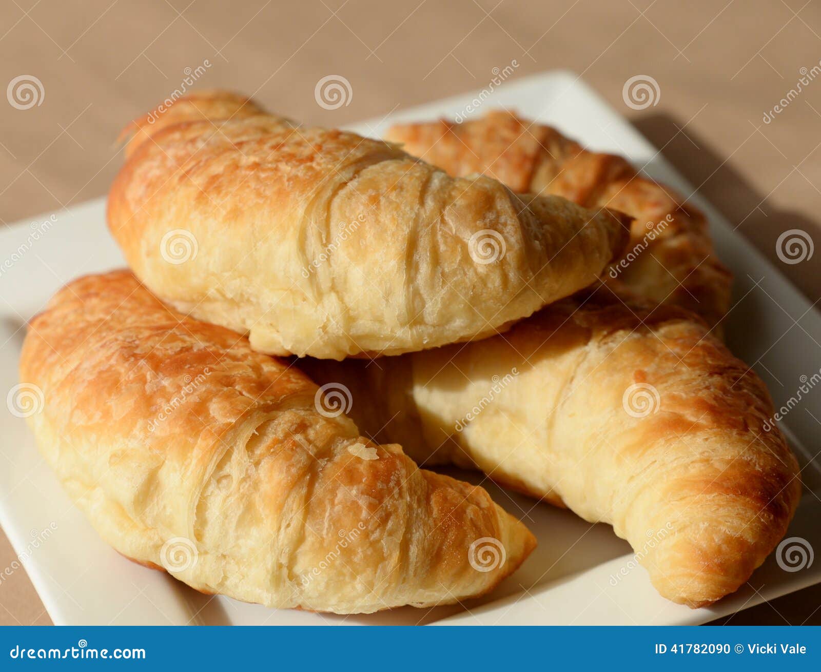 Croissants on Plate stock photo. Image of pastry, fresh - 41782090