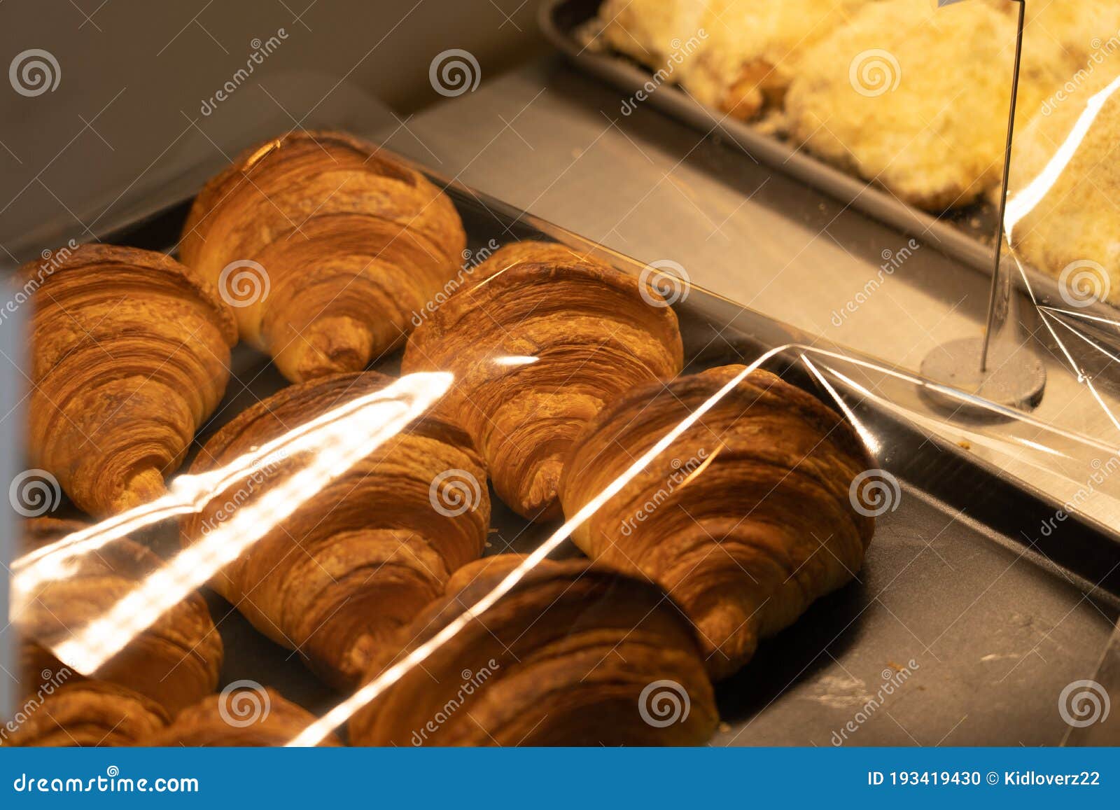 Croissants on a Tray Inside a Transparent Container Box Stock Photo ...