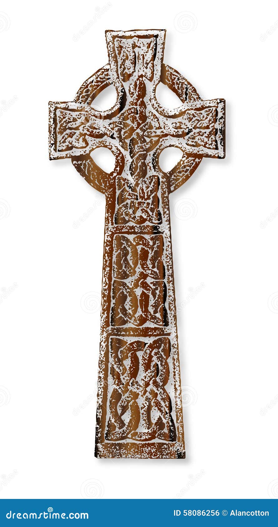 Croix celtique en bois illustration stock. Illustration du croix - 58086256