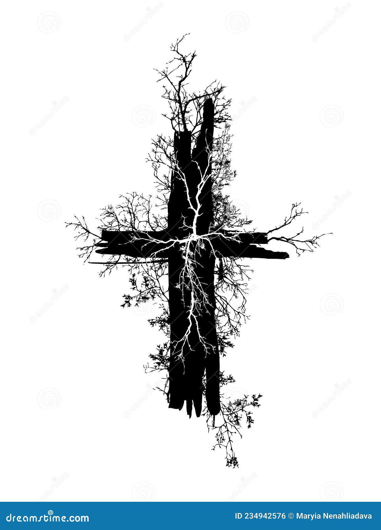 Croix En Branches D'arbres. Illustration Vectorielle Illustration de ...