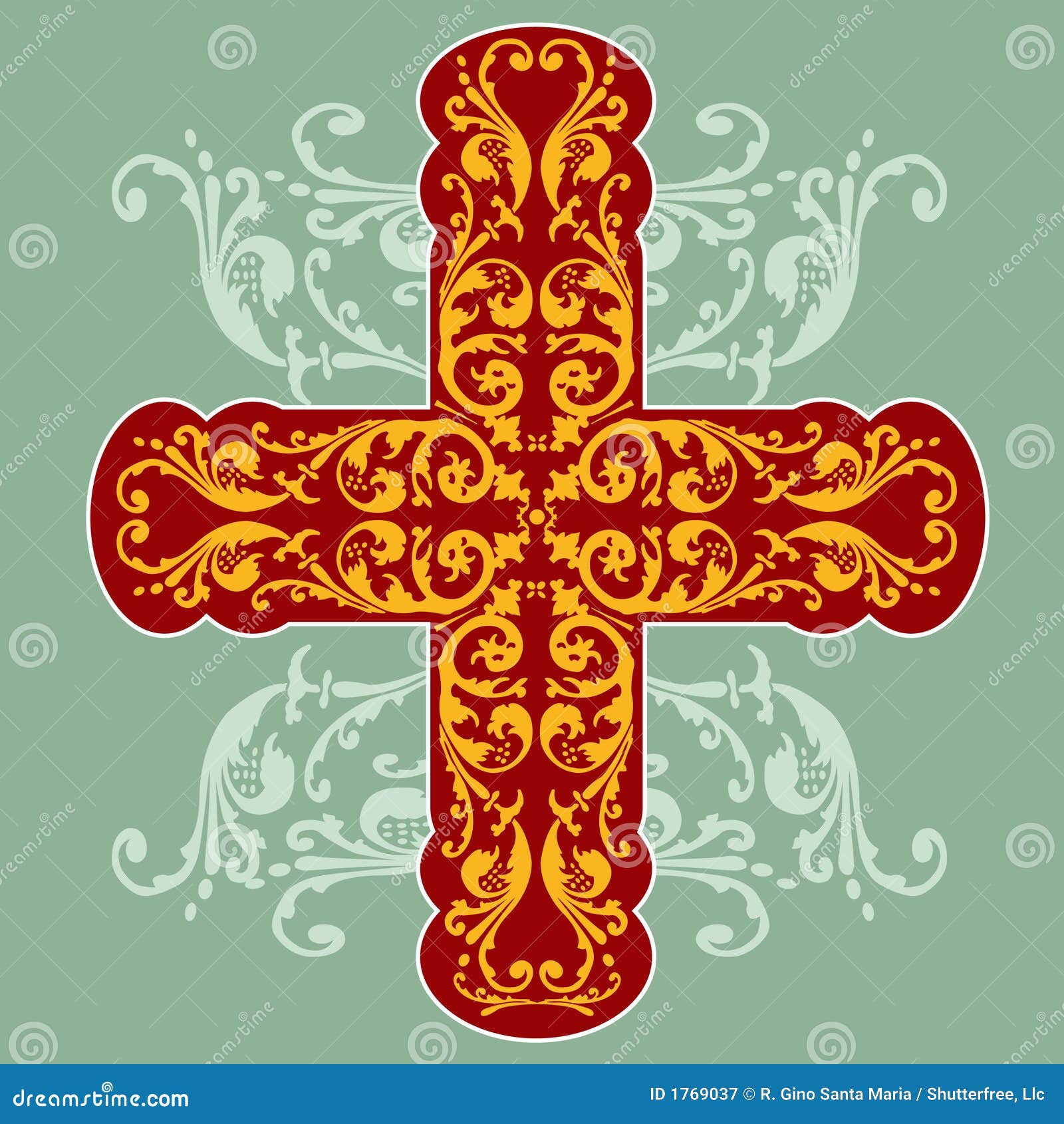 Croix fleurie florale illustration de vecteur. Illustration du contexte ...