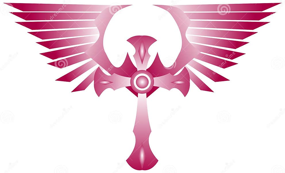 Croix Stylisée Avec Des Ailes Image stock - Illustration du catholique ...
