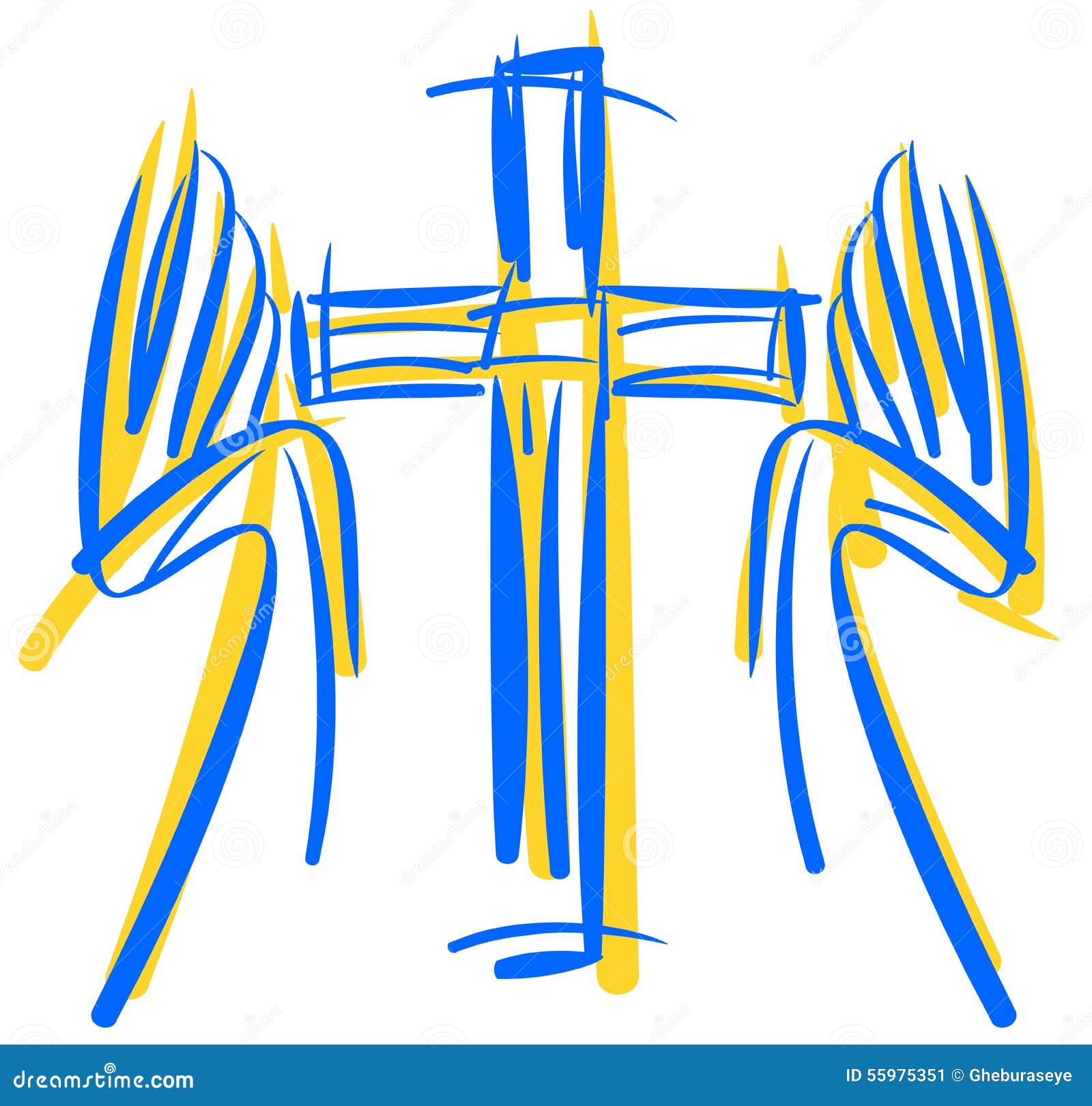 Croix Stylisée Avec Des Mains Illustration de Vecteur - Illustration of ...