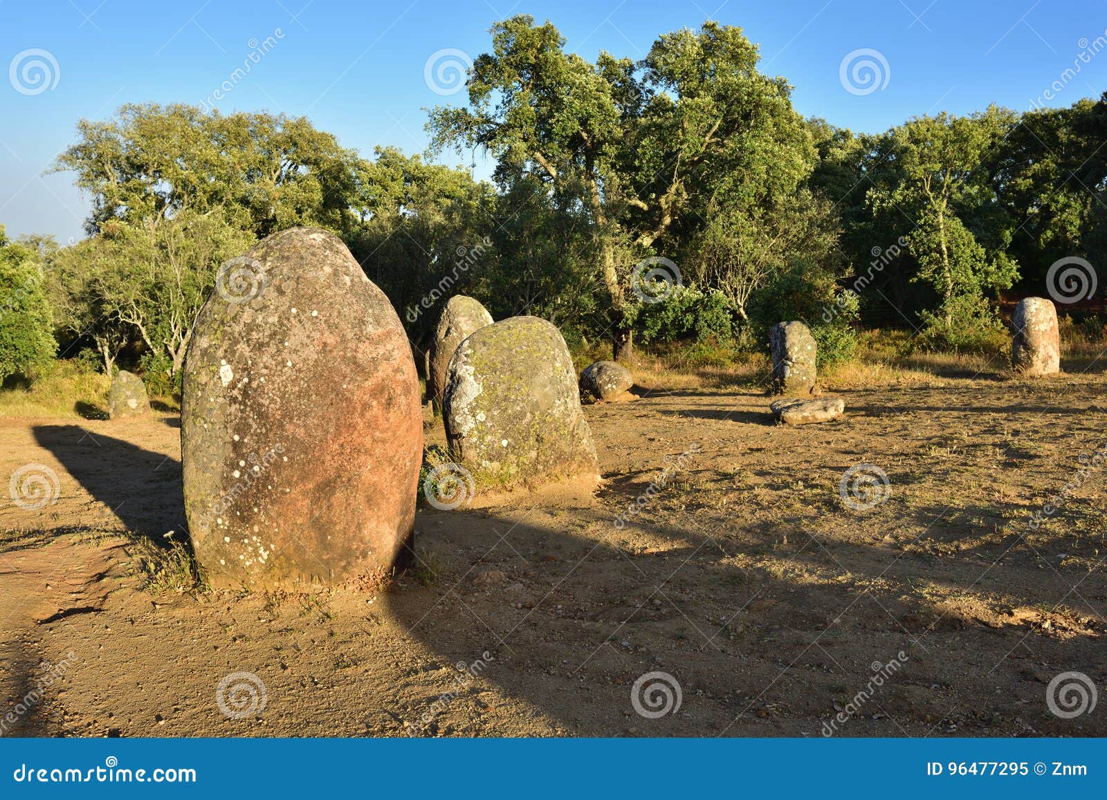 Cromeleque DOS Almendres, Portugal Fotografering för Bildbyråer - Bild ...