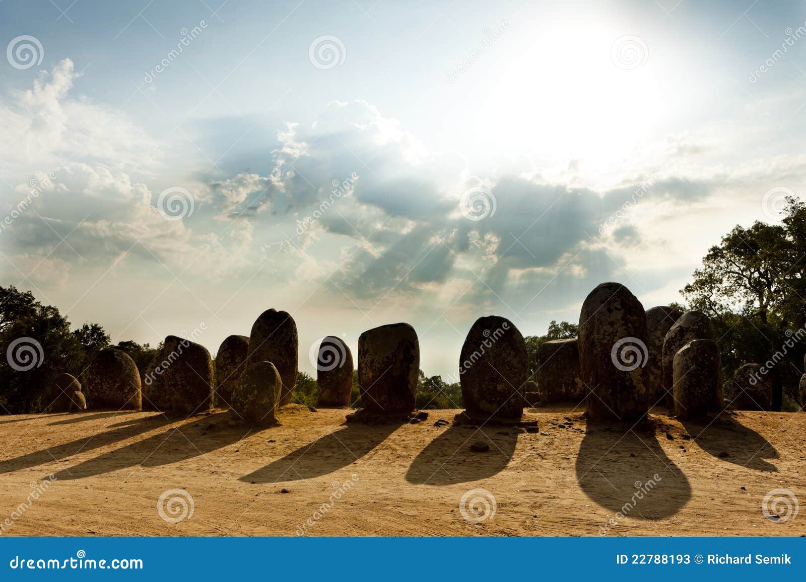 Cromlech of Almendres stock image. Image of monolith - 22788193