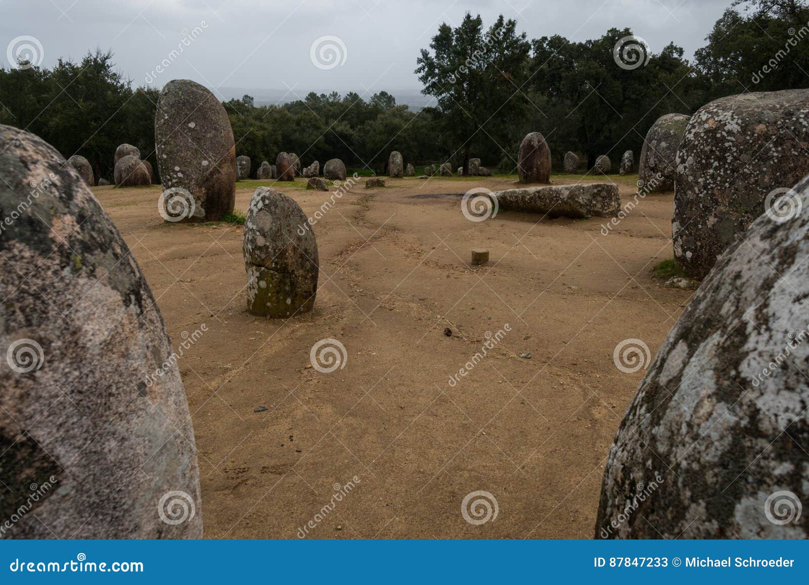 Cromlech von Almendres image stock. Image du historique - 87847233