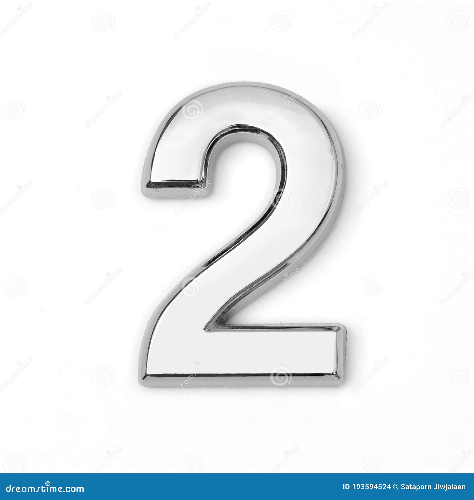 Cromo 3d Números 2 En Blanco Stock de ilustración - Ilustración de ...