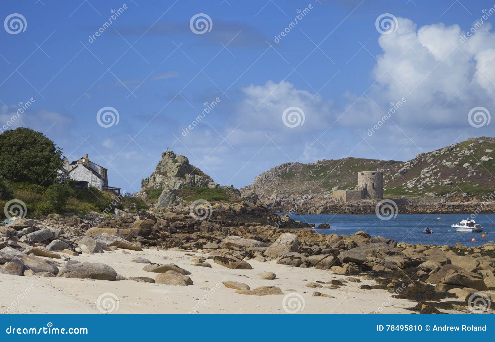 Cromwells Castle from Bryher, Isles of Scilly, England Stock Photo ...
