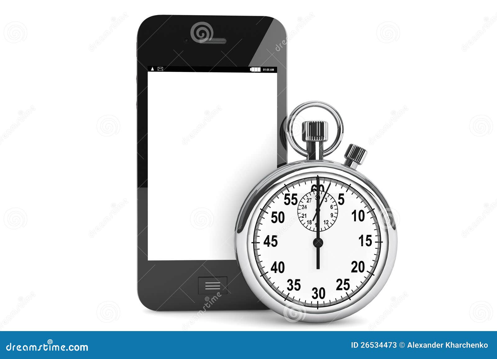 Cronómetro Con El Teléfono Móvil Stock de ilustración - Ilustración de ...