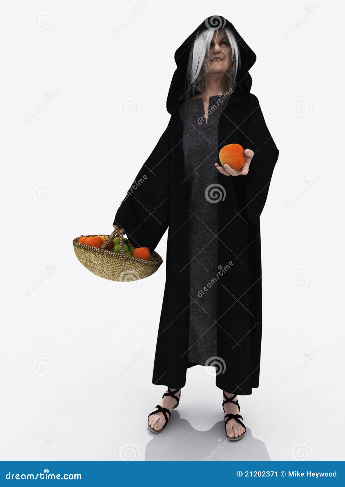 Crone Offering Poisoned Apple Stock Illustration - Illustration of ...