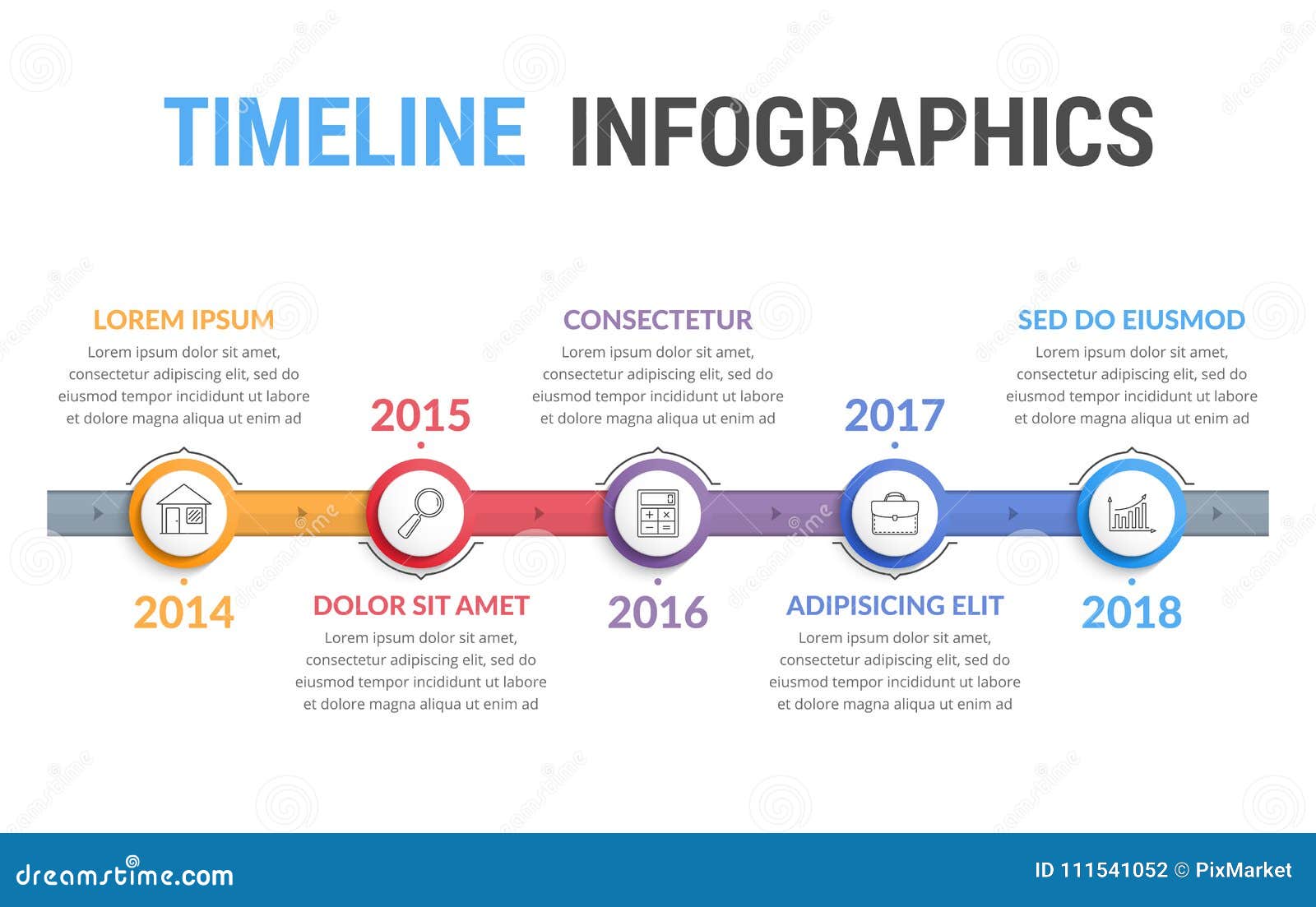 Cronología Infographics ilustración del vector. Ilustración de diagrama ...