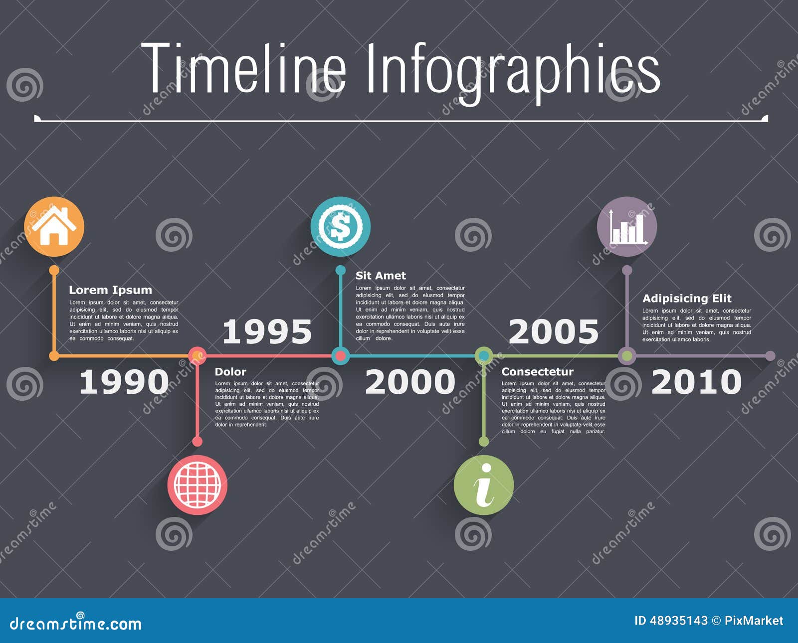 Cronología Infographics ilustración del vector. Ilustración de datos ...
