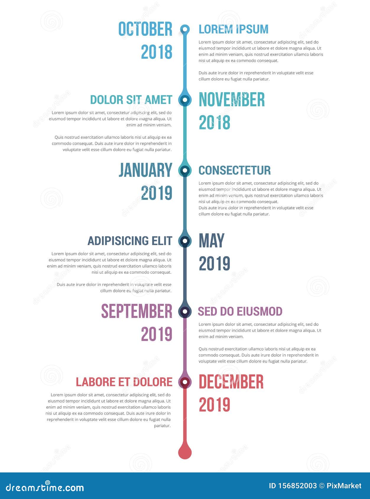 Cronologia Infographics illustrazione vettoriale. Illustrazione di tabella - 156852003