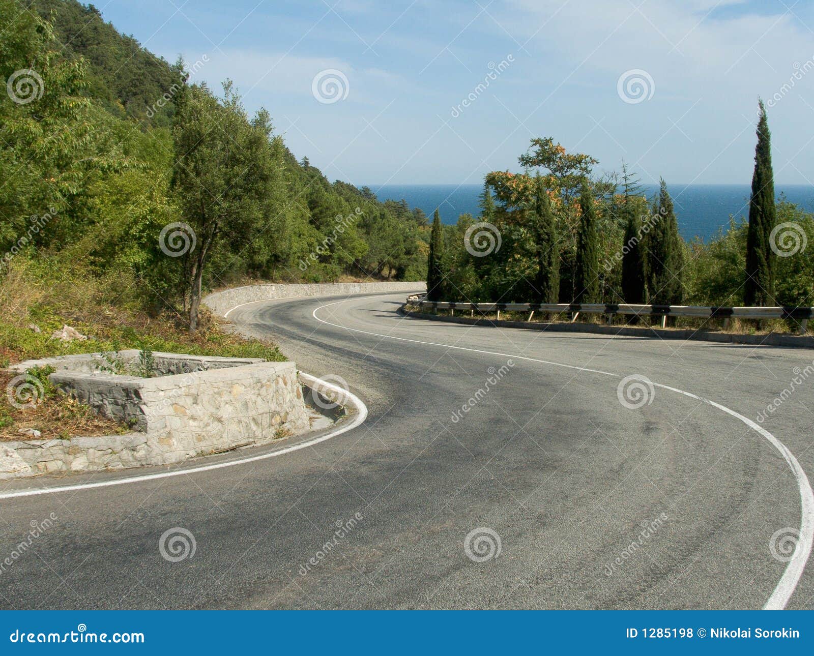 Crook of road stock photo. Image of freeway, road, speed - 1285198