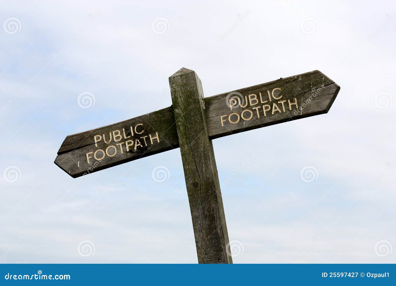 A Crooked Public Footpath Sign Stock Image - Image of public, sign ...