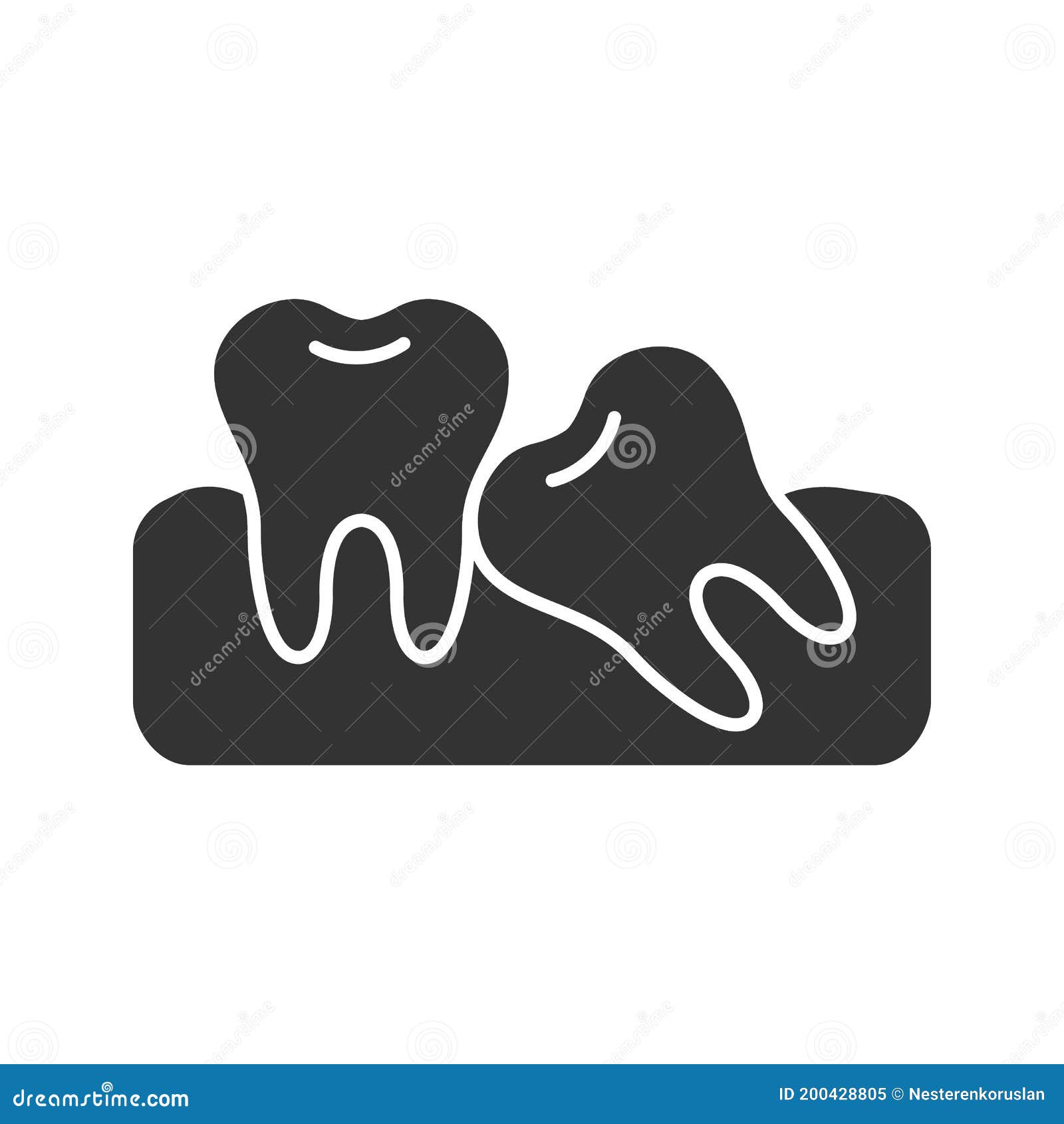 Crooked teeth glyph icon stock vector. Illustration of orthodontic ...