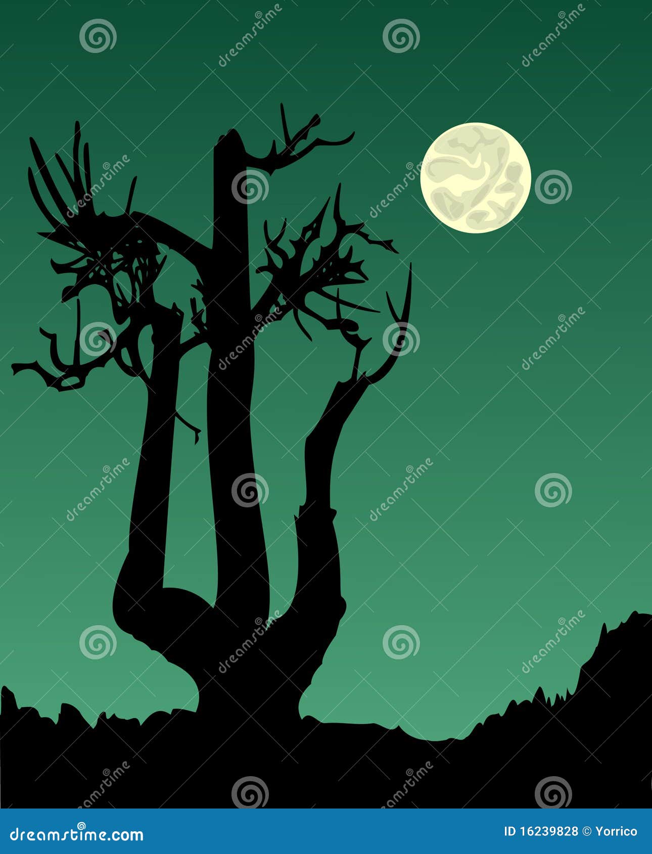 Crooked tree stock vector. Illustration of silhouette - 16239828