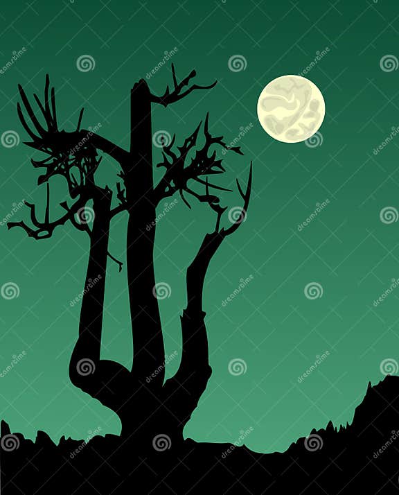 Crooked tree stock vector. Illustration of silhouette - 16239828