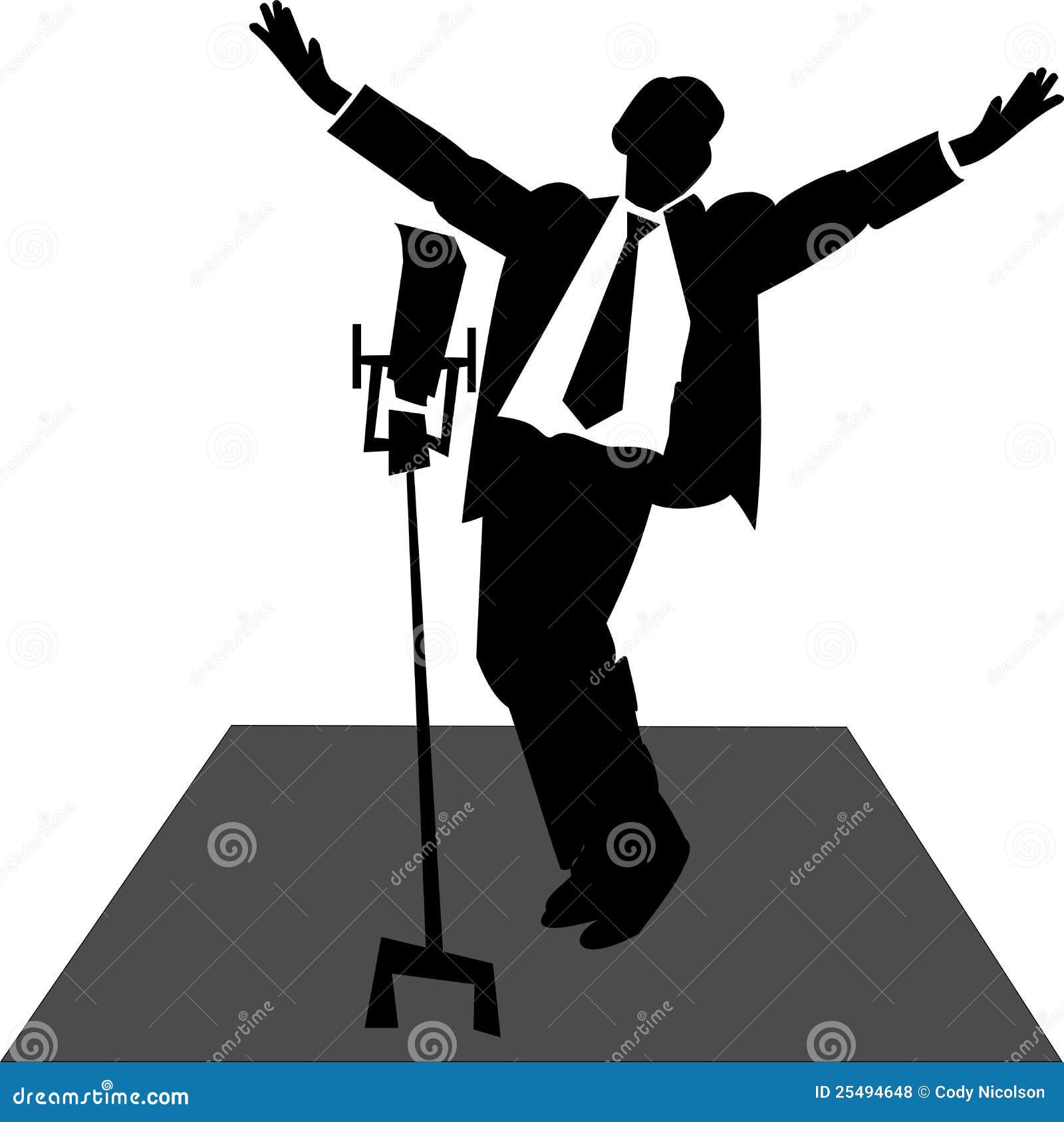 Crooner on stage stock vector. Illustration of sound - 25494648
