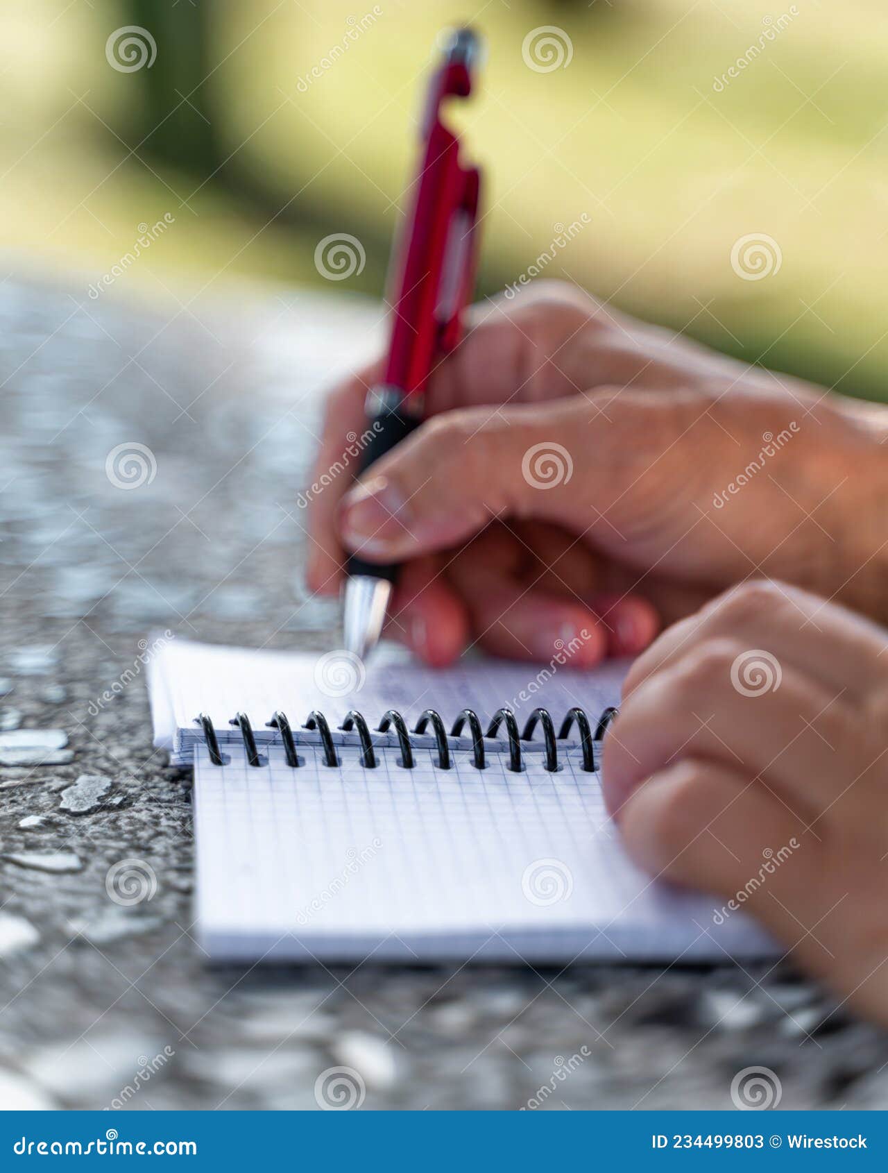 Crop Anonymous Person Writing Notes with a Pen in a Notebook Stock ...