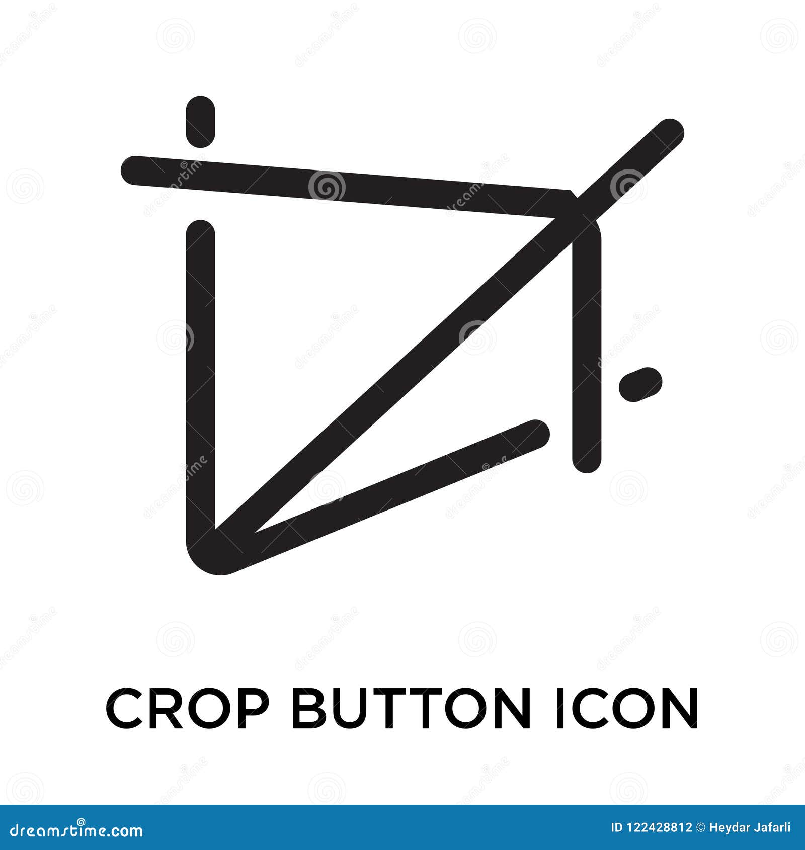 Crop Button Icon Vector Sign and Symbol Isolated on White Background ...