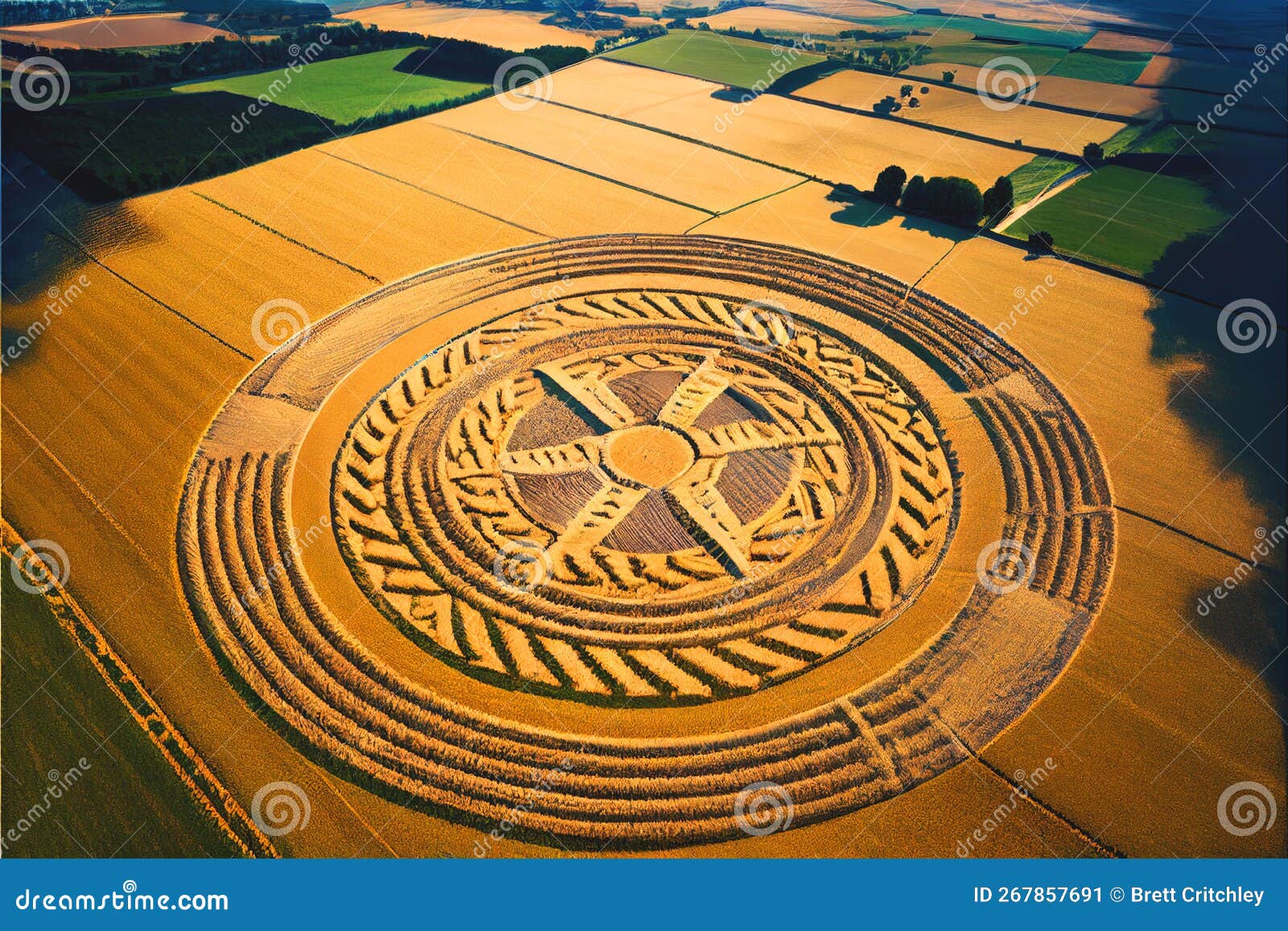 Crop circle formation stock illustration. Illustration of term - 267857691