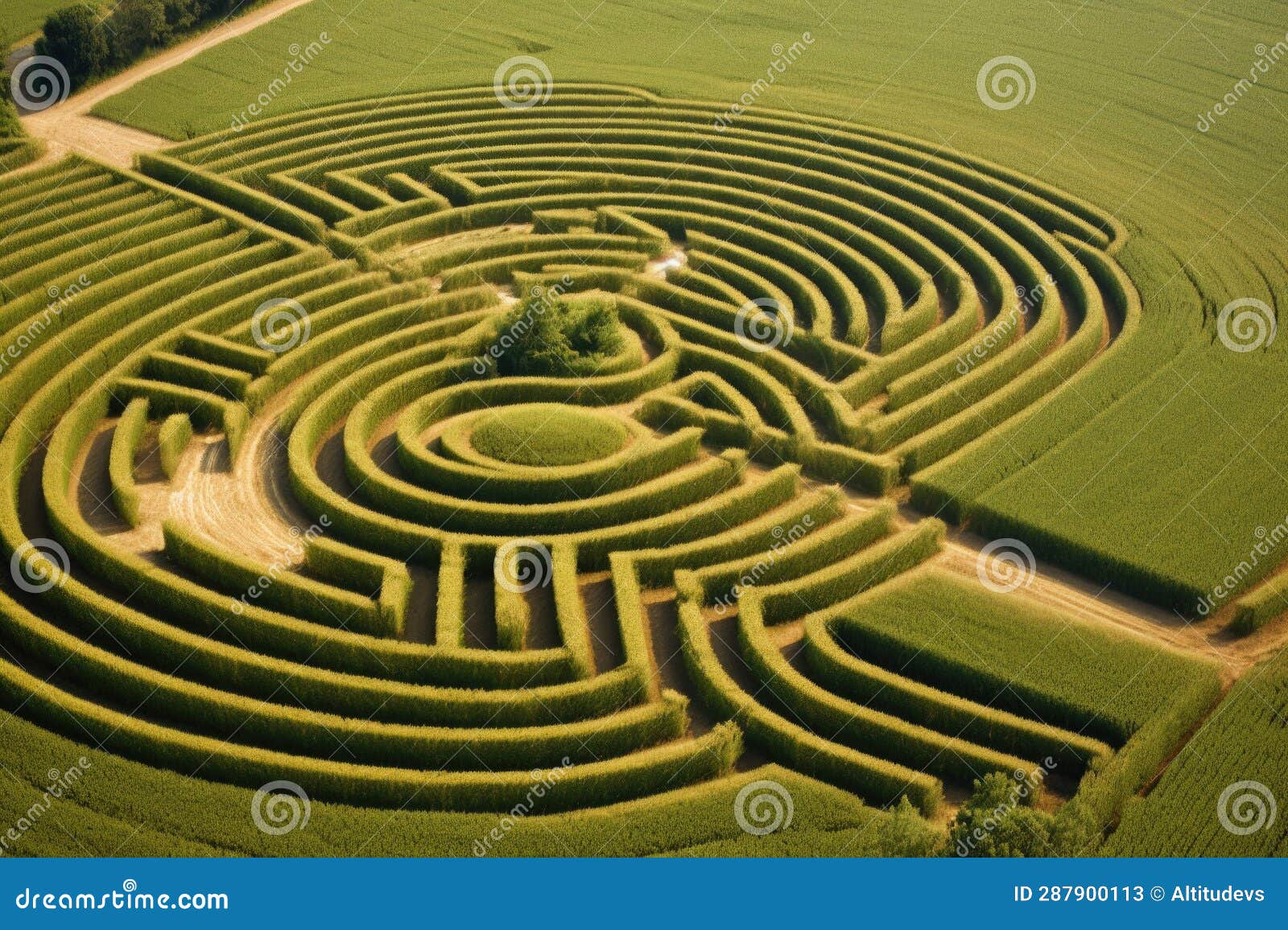 Crop Circles Creating a Maze-like Structure Stock Illustration ...