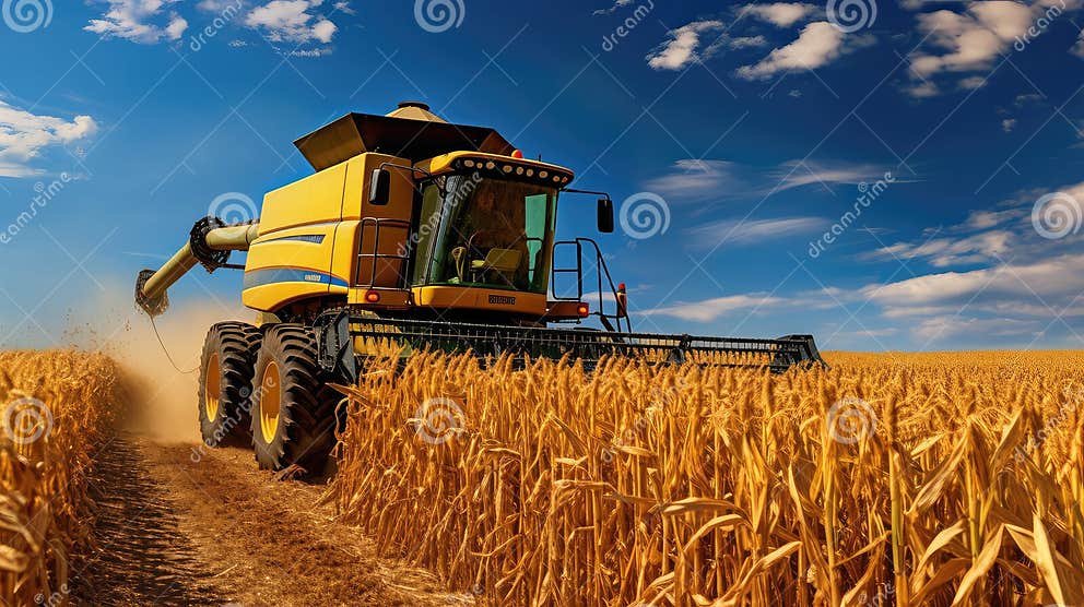 Crop combining corn stock illustration. Illustration of generated ...