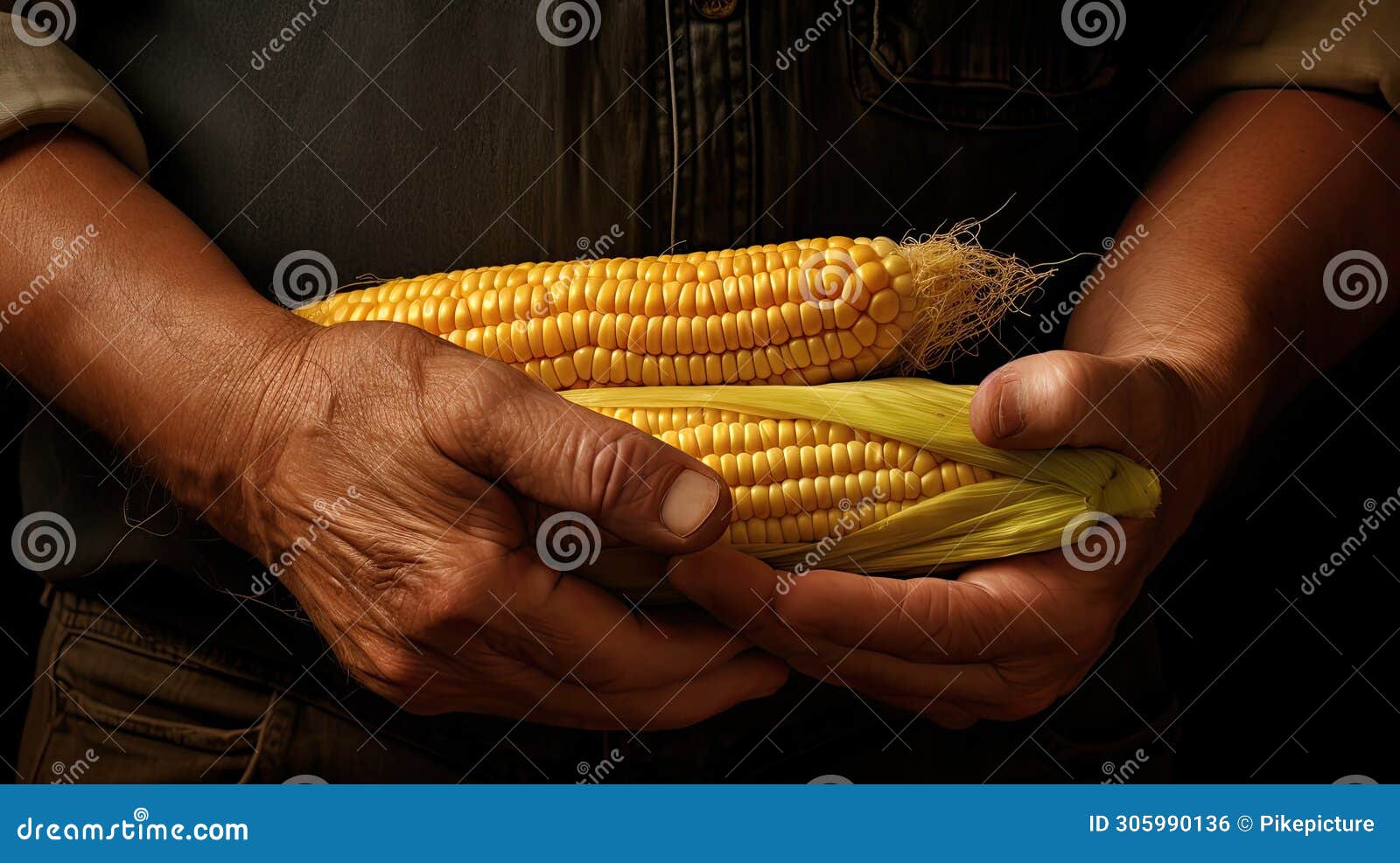 Crop corn hand stock illustration. Illustration of agriculture - 305990136