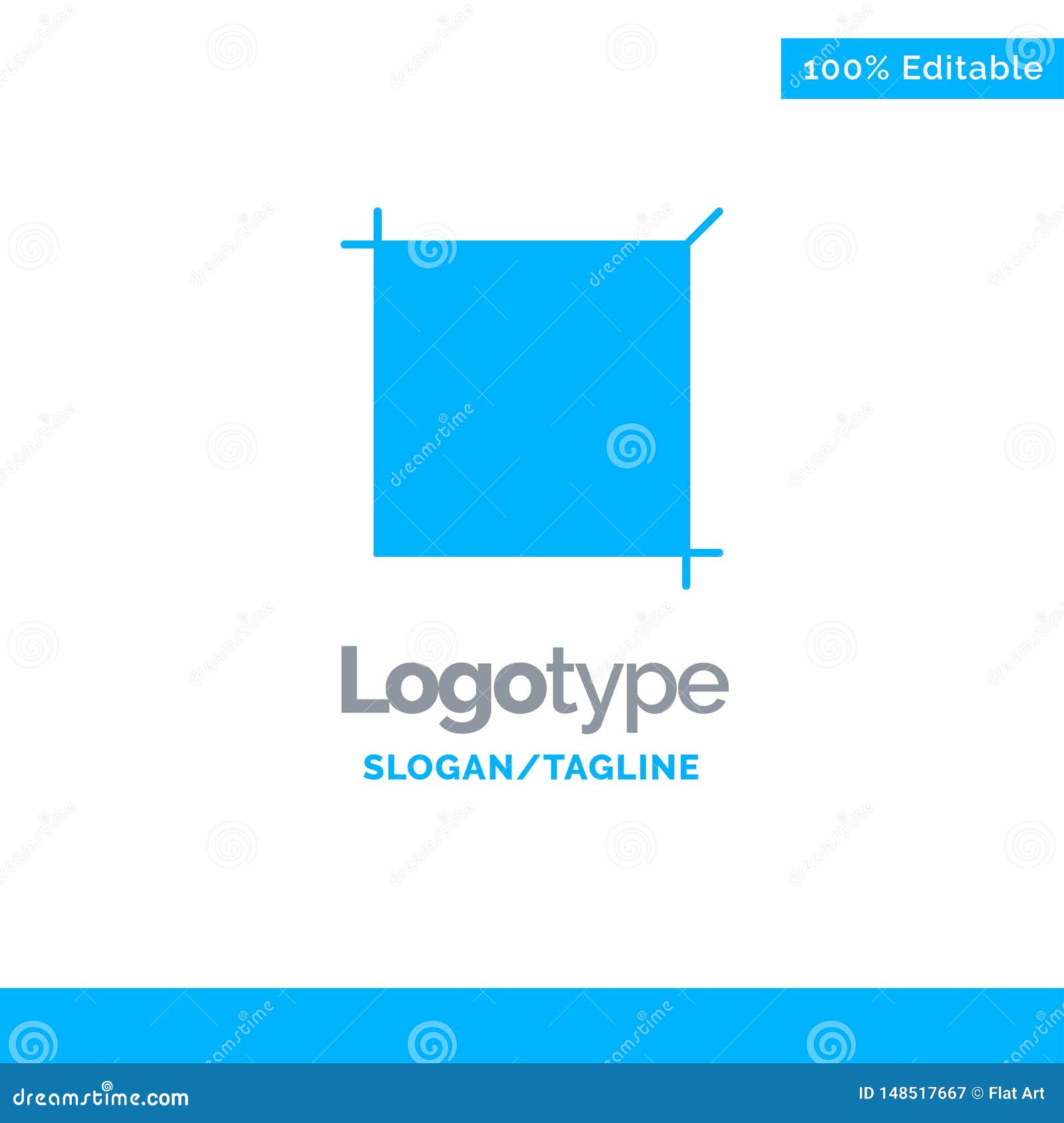 Crop, Design, Tool Blue Solid Logo Template. Place for Tagline Stock ...