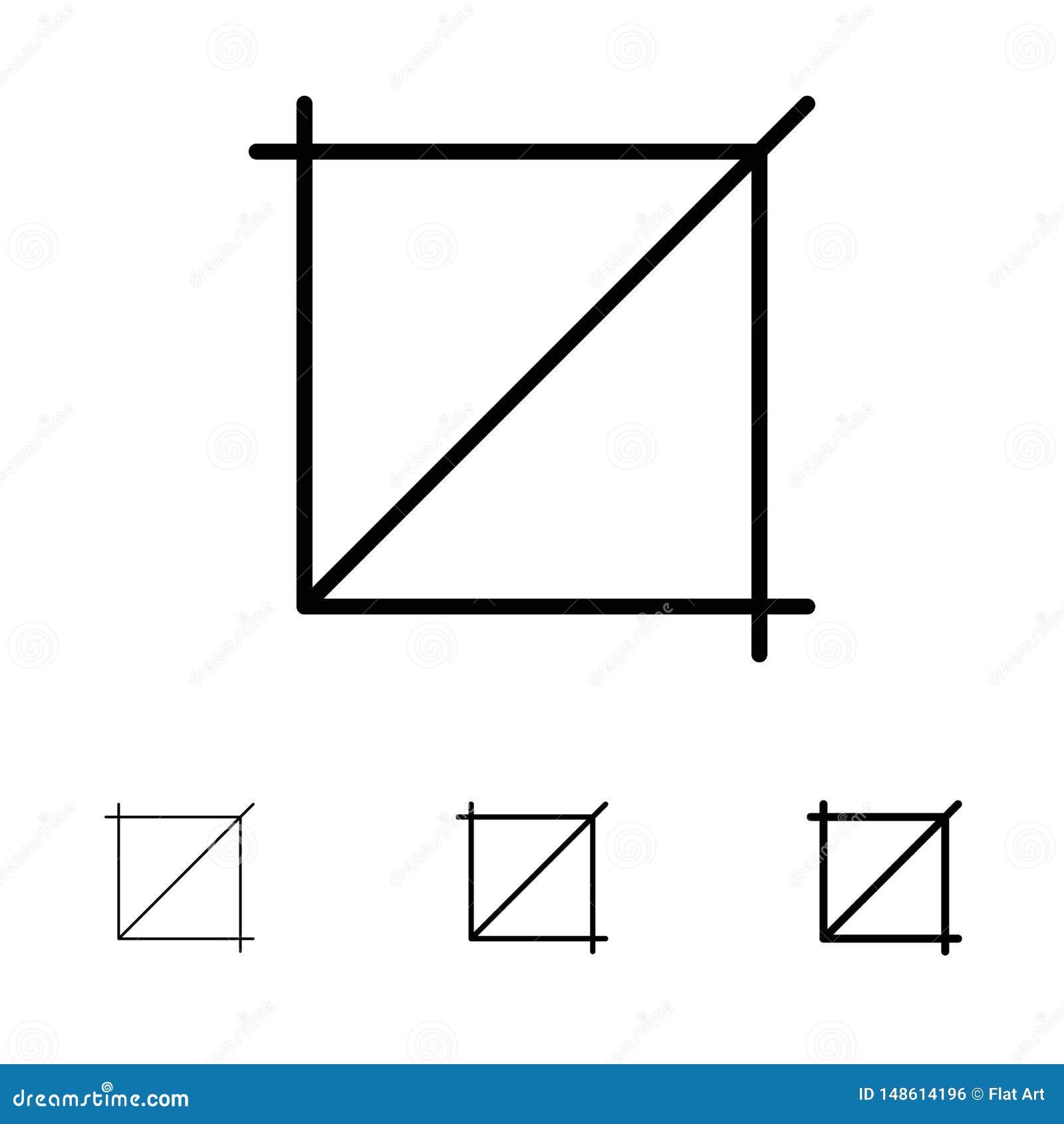 Crop, Design, Tool Bold and Thin Black Line Icon Set Stock Vector ...