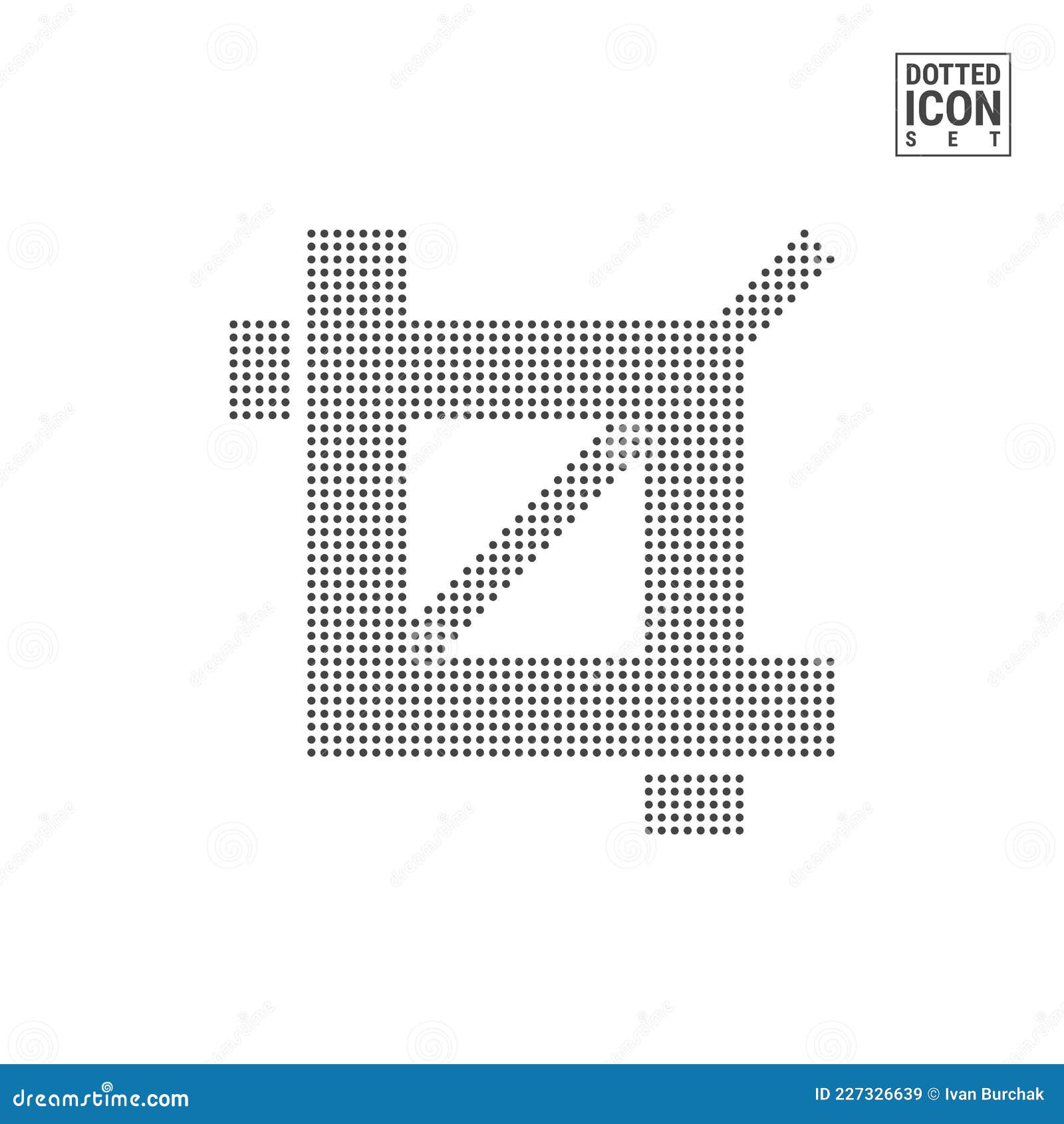 Crop Dot Pattern Icon. Cut Dotted Icon Isolated on White. Vector ...