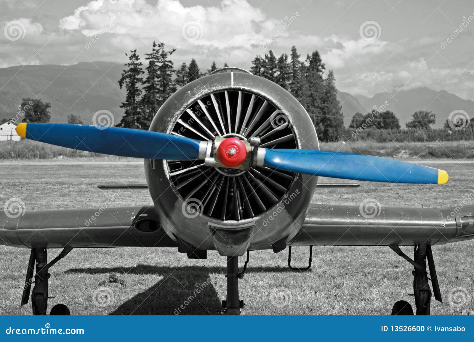 Crop Duster with Blue Propeller Stock Photo - Image of plane, black ...