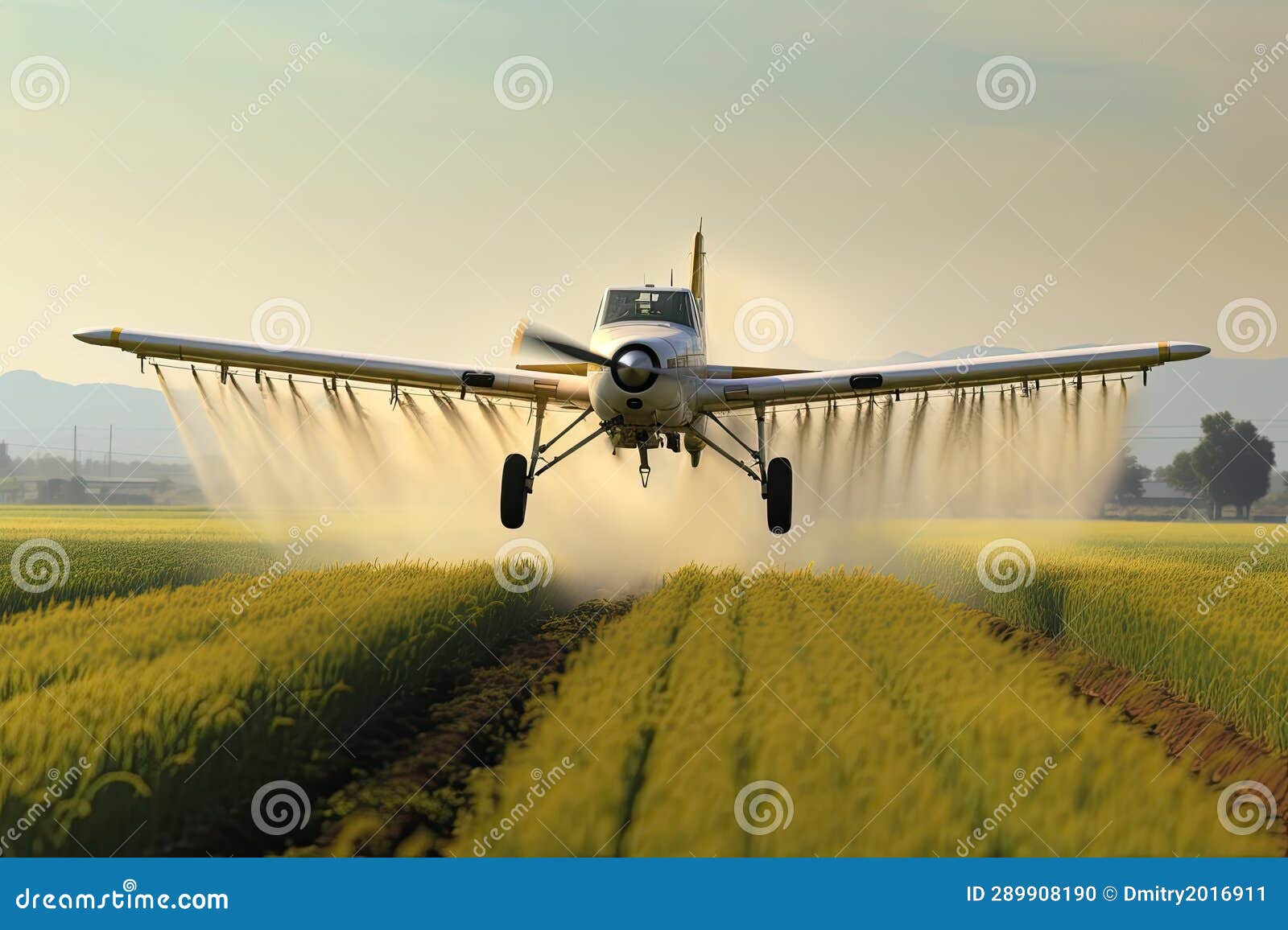Crop Duster Plane Spraying Crops. Stock Photo - Image of spray, economy ...