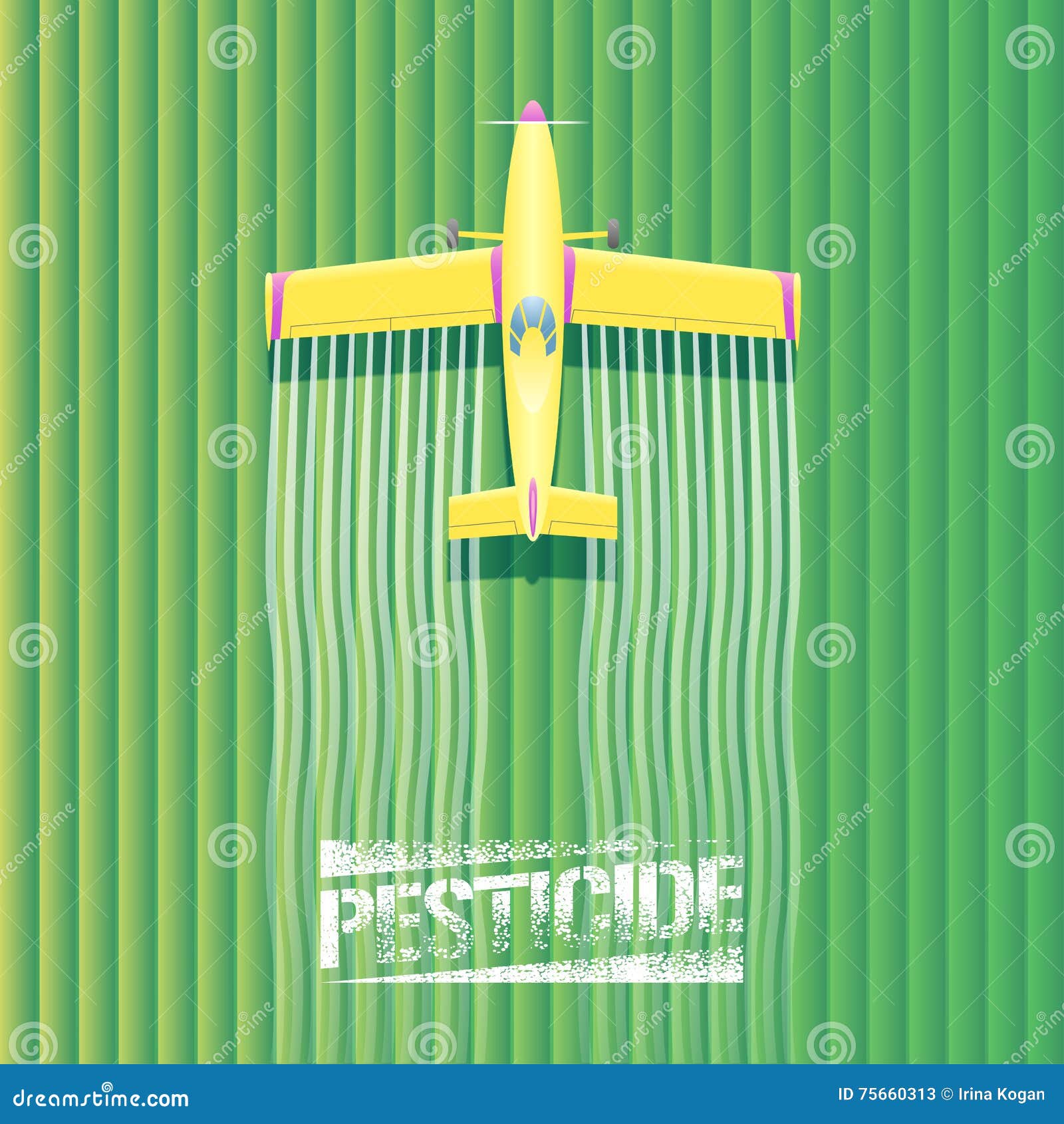 Crop Duster Isolated Crop Duster Aircraft Cartoon Vector
