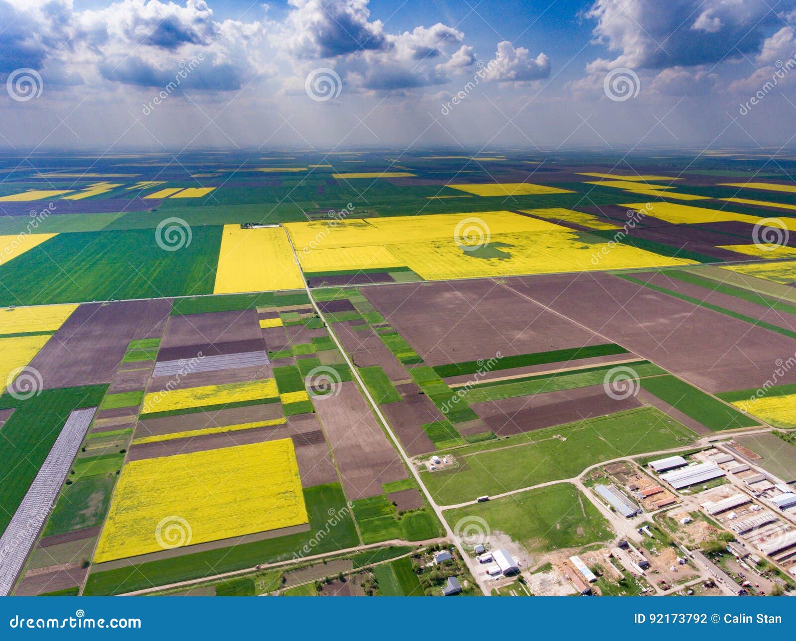 Crop Fields Aerial View from Above Stock Photo - Image of summer ...