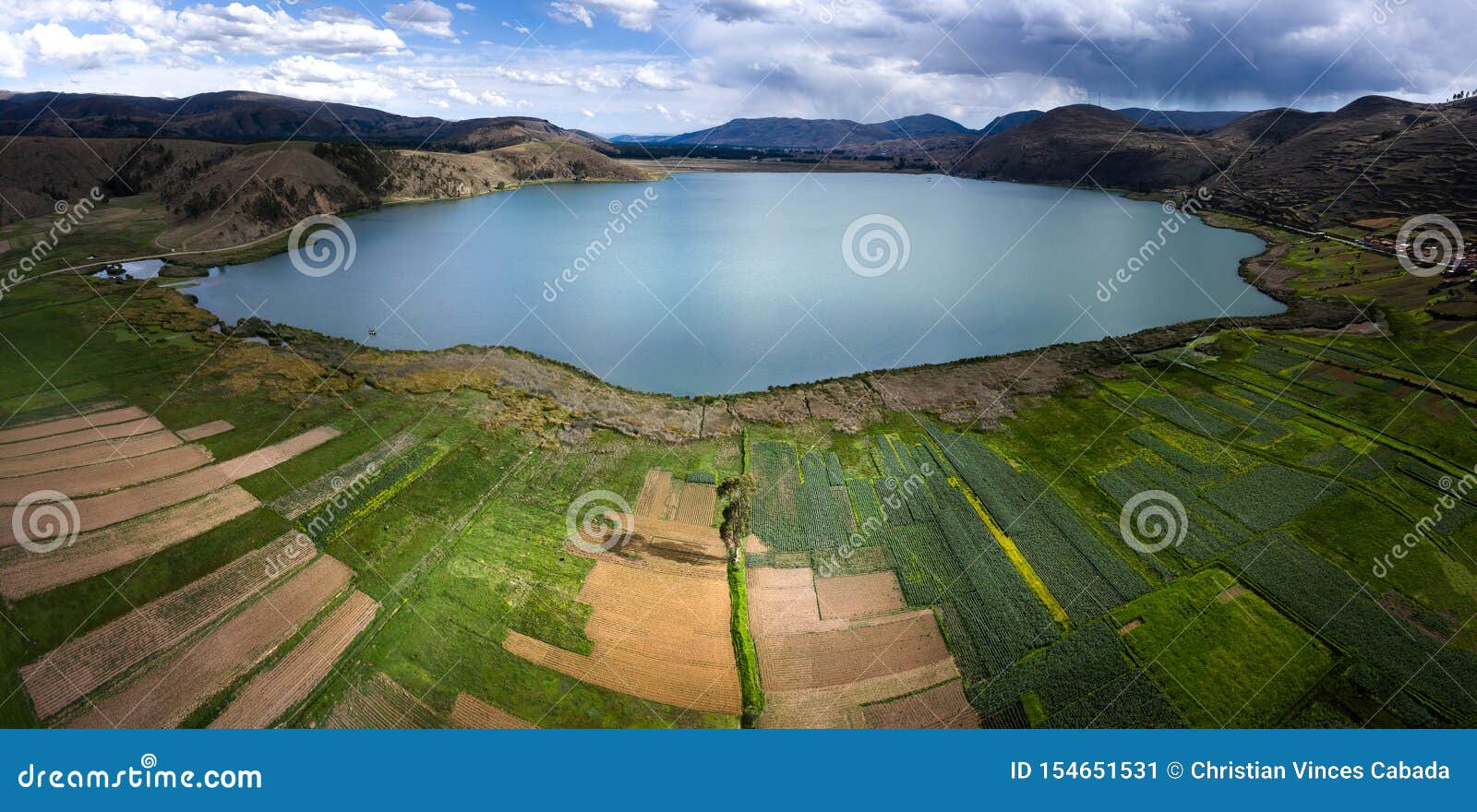 Crop Fields in the Peruvian Andes Paca Lake in Junin Stock Image ...