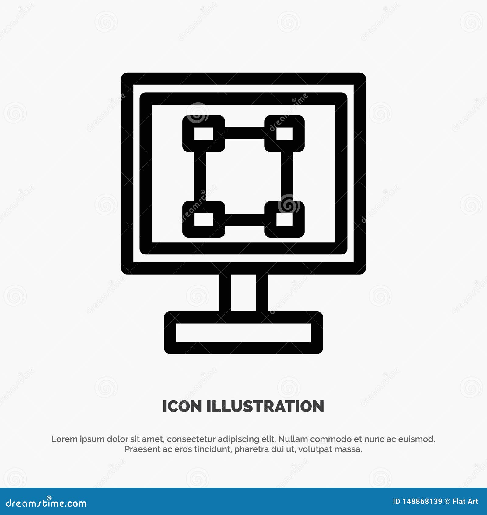 Crop, Graphics, Design, Program, Application Line Icon Vector Stock ...