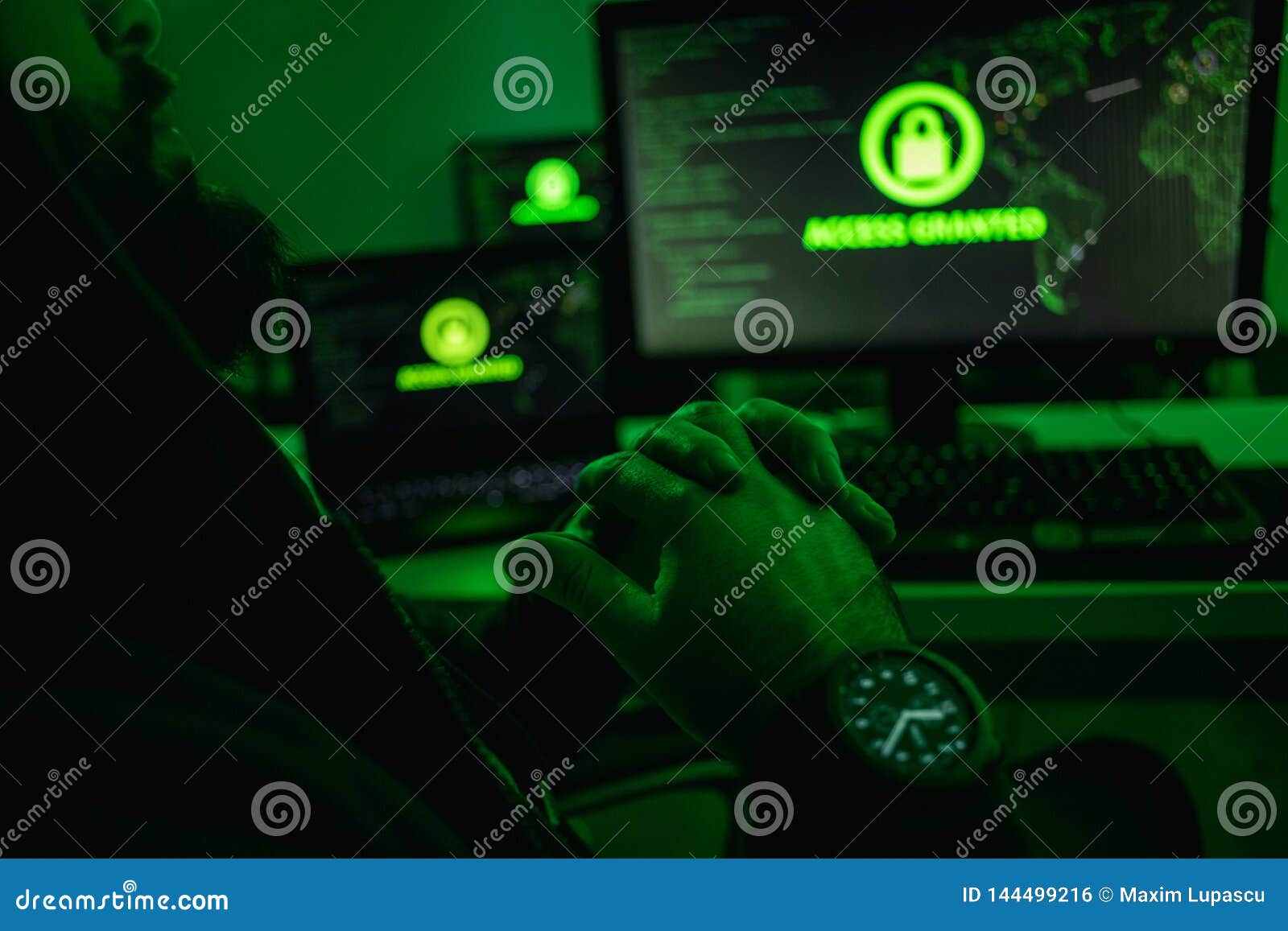 Crop Hacker after Successful Attack Stock Photo - Image of cyberspace ...